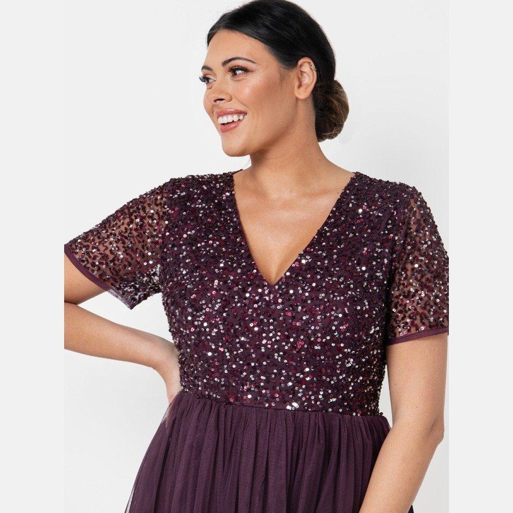 Maya Deluxe Maya V Neckline Embellished Midi Dress | FRASERS