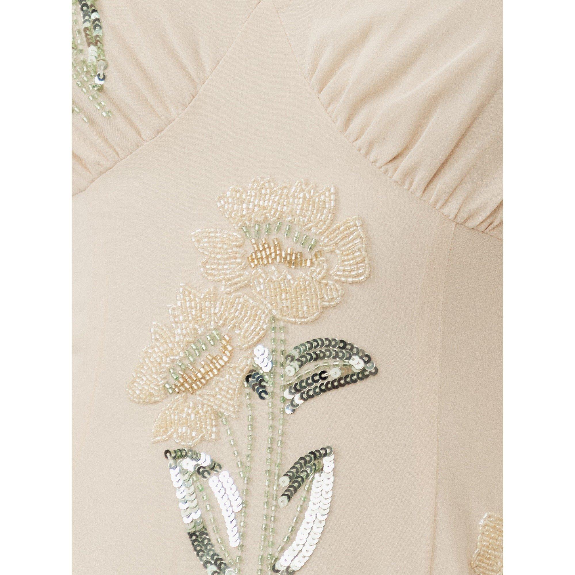 Maya Deluxe Maya Vanilla Embellished Maxi Sleeve Ruffle Maxi Dress ...