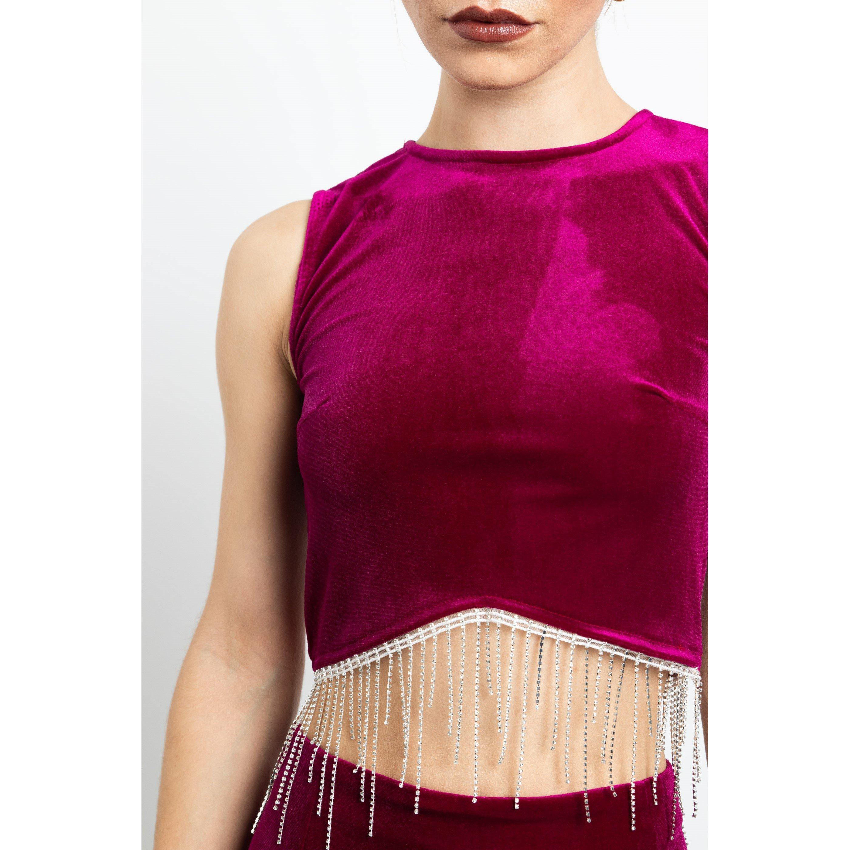 Daisy Street | Velvet Crop Top | Crop Vests | FRASERS