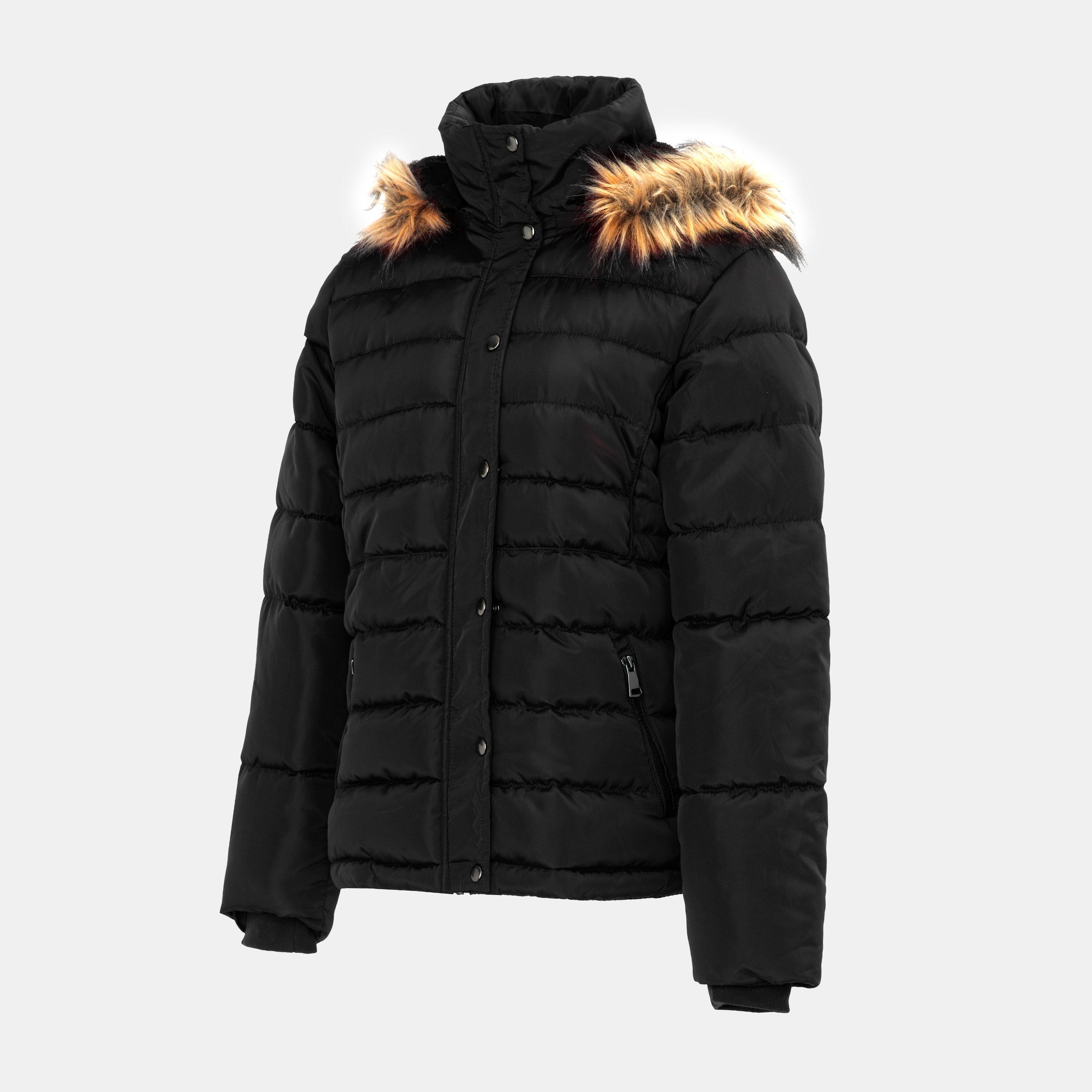 I Saw It First Women's ISIF Detachable Hood Fur Trim Sherpa Lined Parka ...