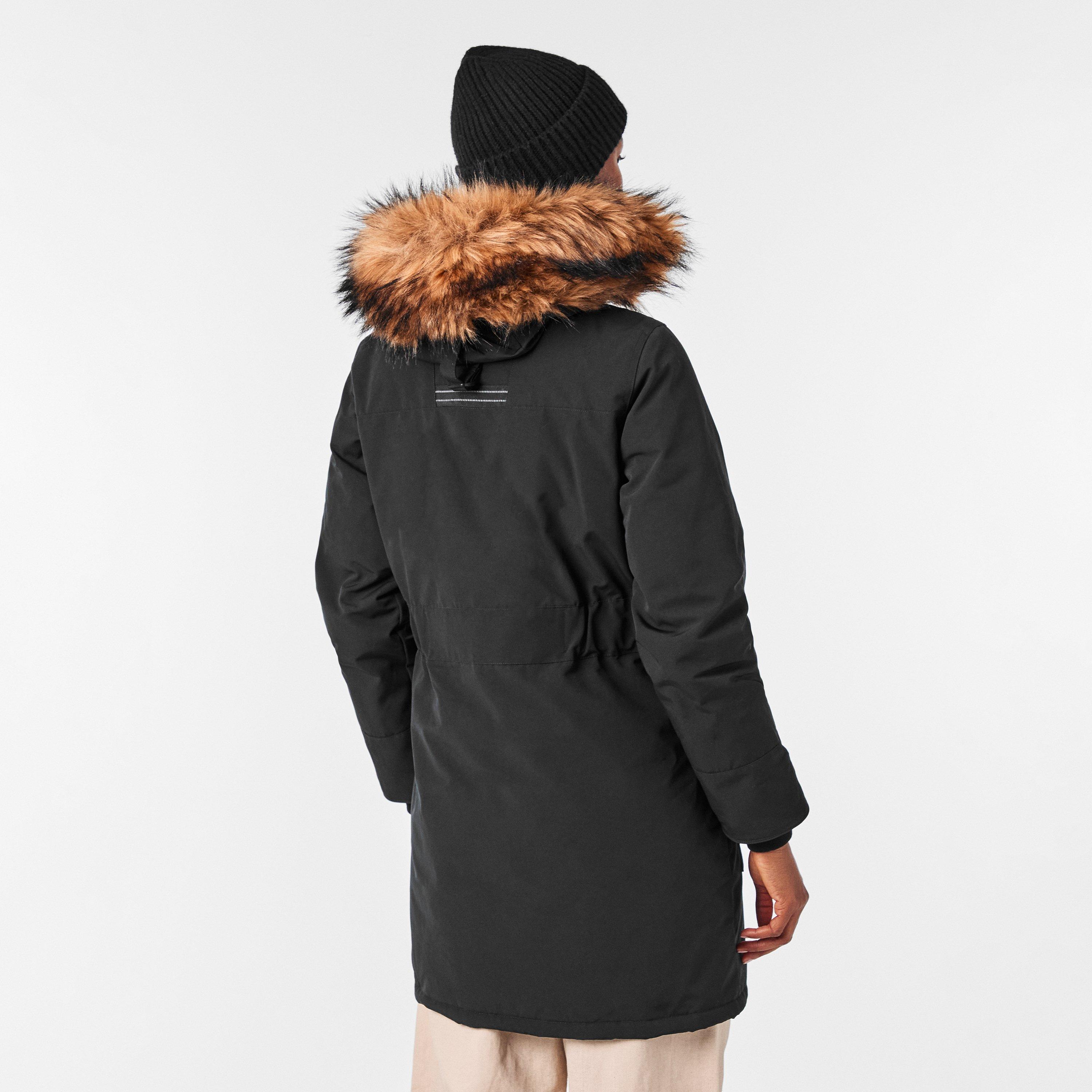 Arctic Army Women's Muskox Faux Fur Trim Hooded Thigh Length Parka ...
