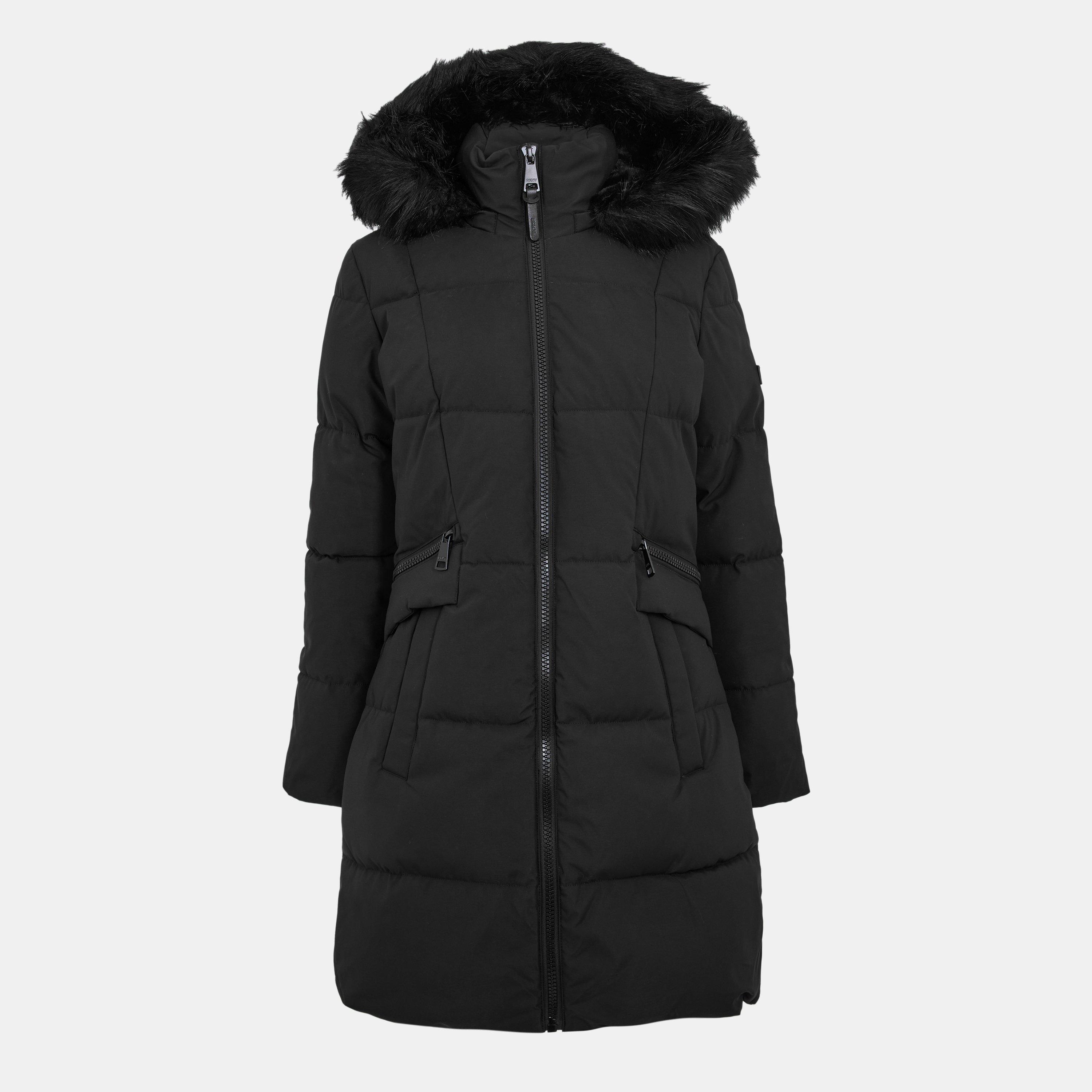 DKNY Women's Quilted Fur Hood Tailored Fit Medium Puffer Jacket | FRASERS
