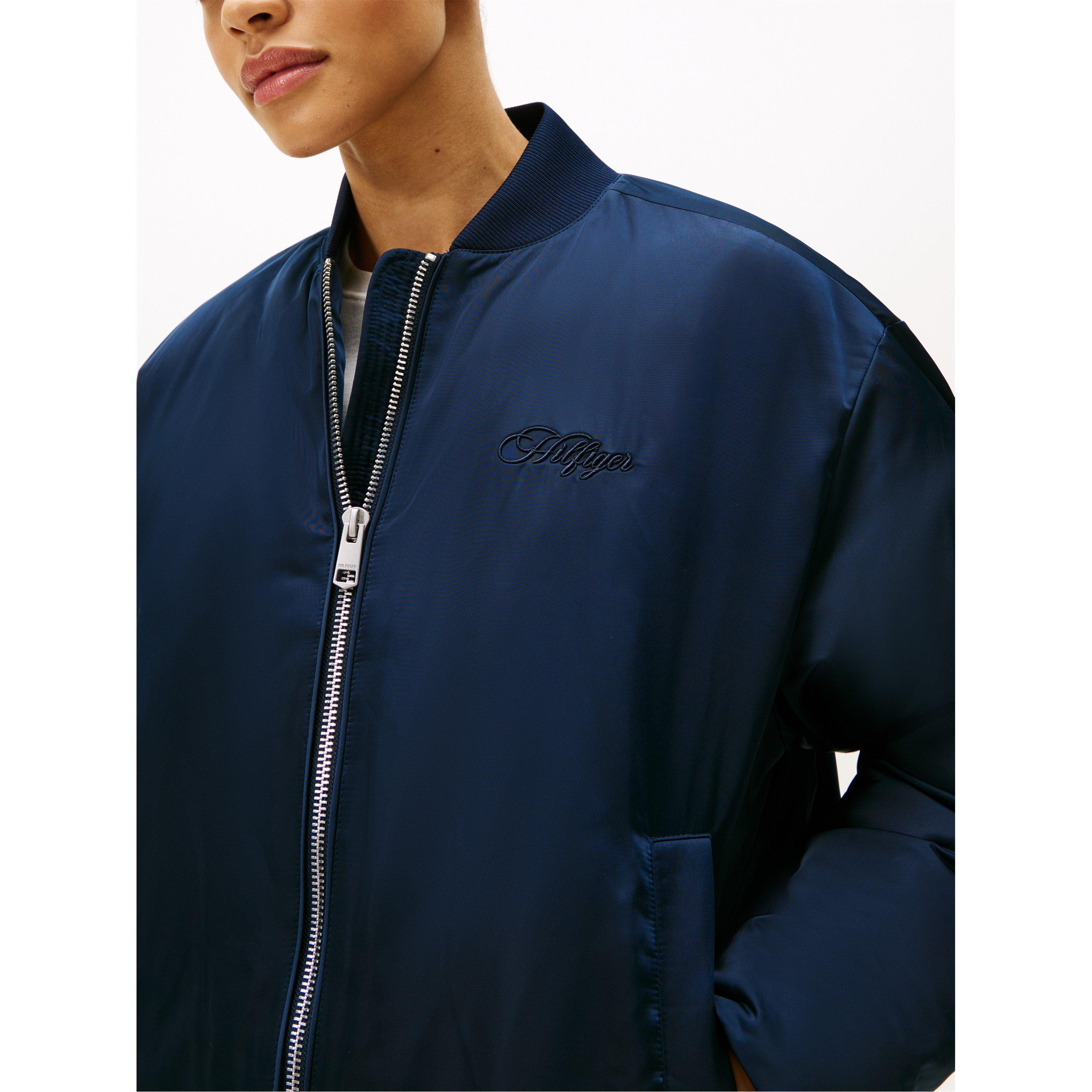 Tommy Hilfiger Women's Ribbed Trim Zip-Through Bomber Jacket | FRASERS