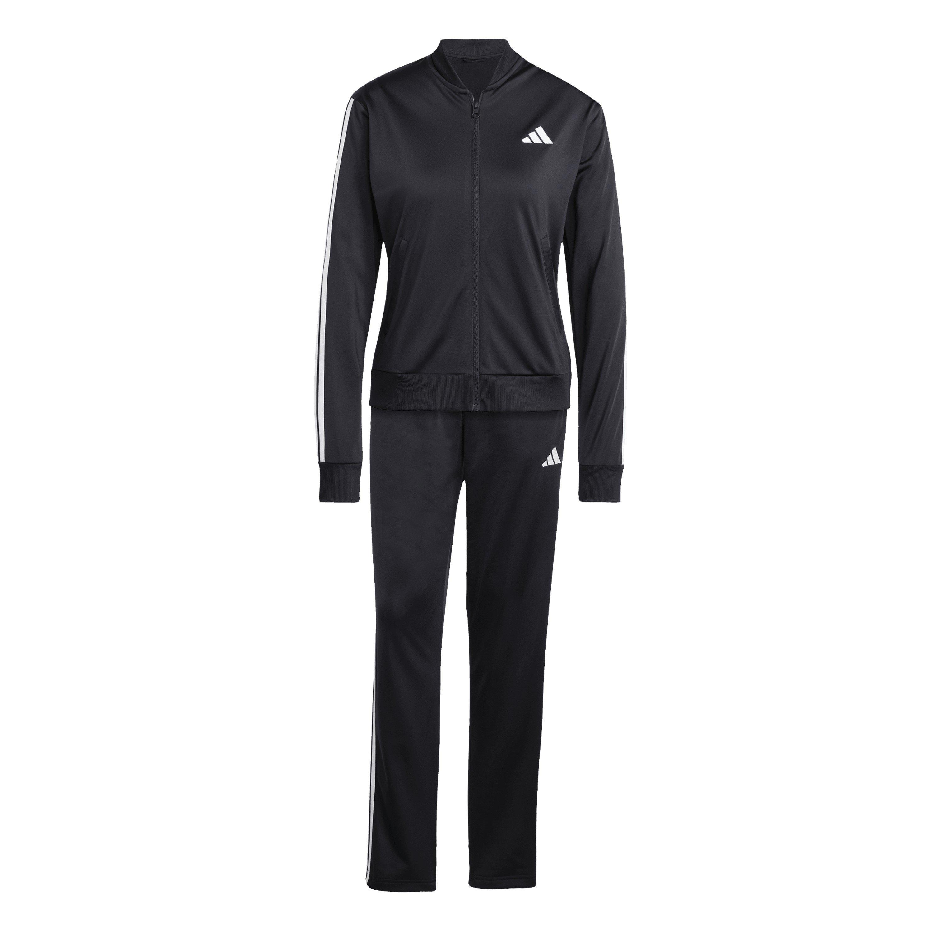 adidas | Back 2 Basics 3-Stripes Tracksuit Womens | Poly Tracksuits ...