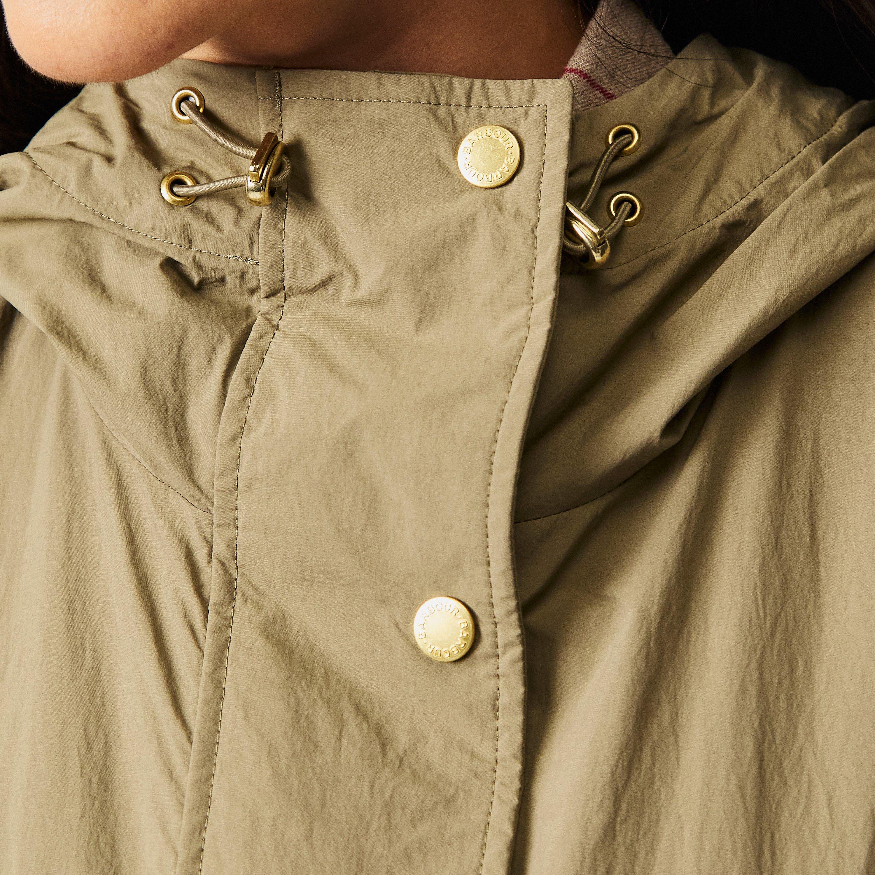 Barbour Women's Naboo Funnel Neck Long Sleeve Showerproof Rain Anorak ...
