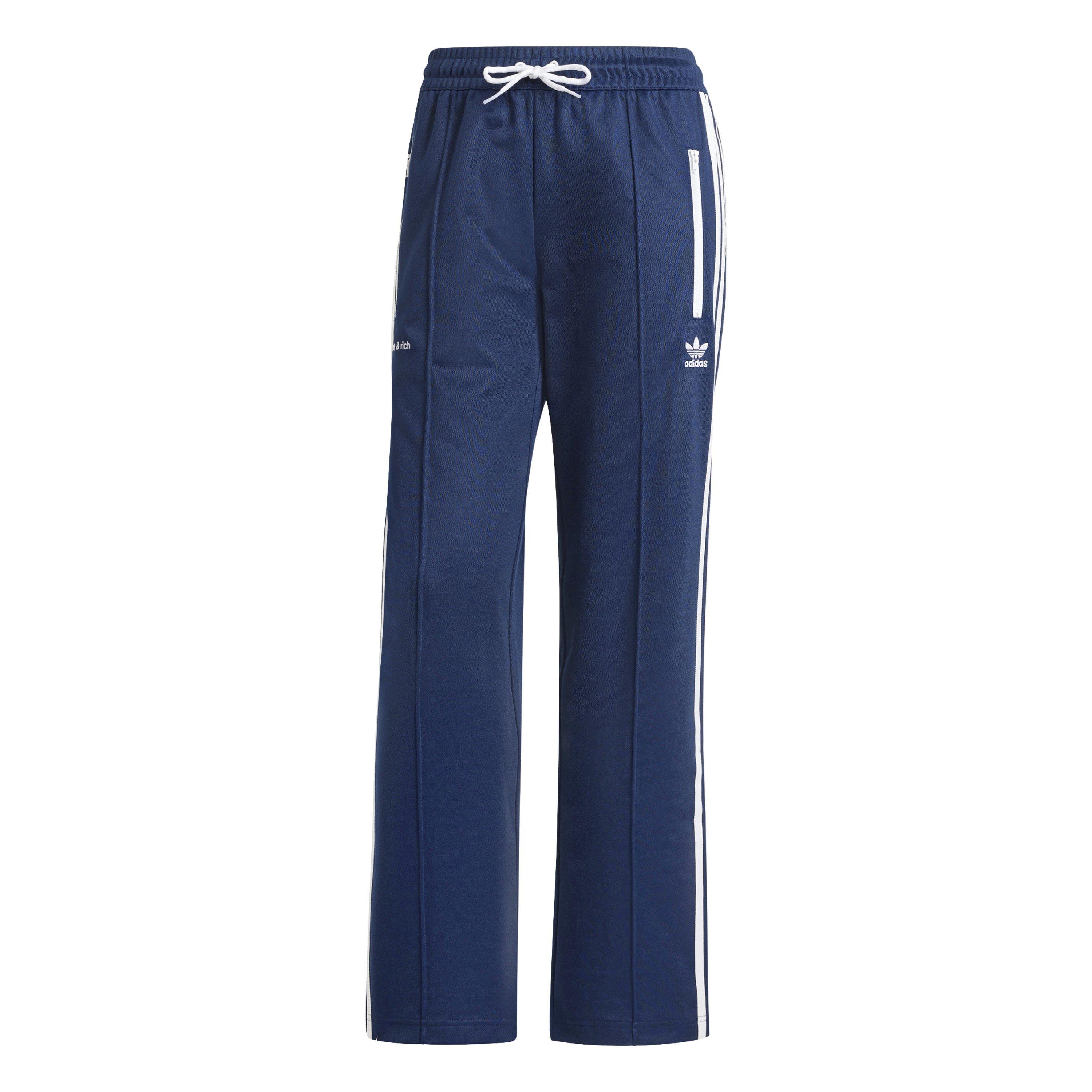 adidas Originals | Women's Sporty And Rich Logo Blue Open Hem Woven ...