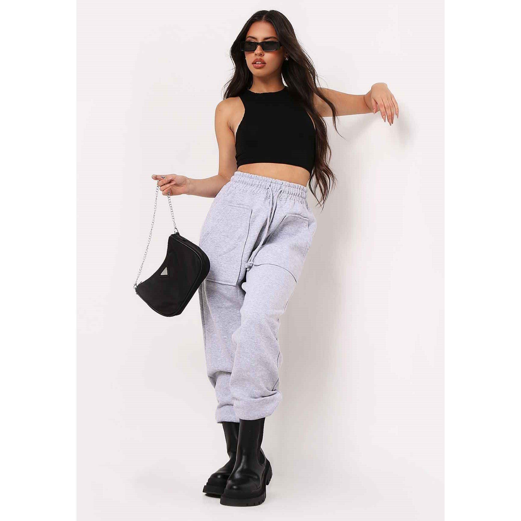 Missy Empire | Pocket Front Oversized Joggers | Closed Hem Fleece ...