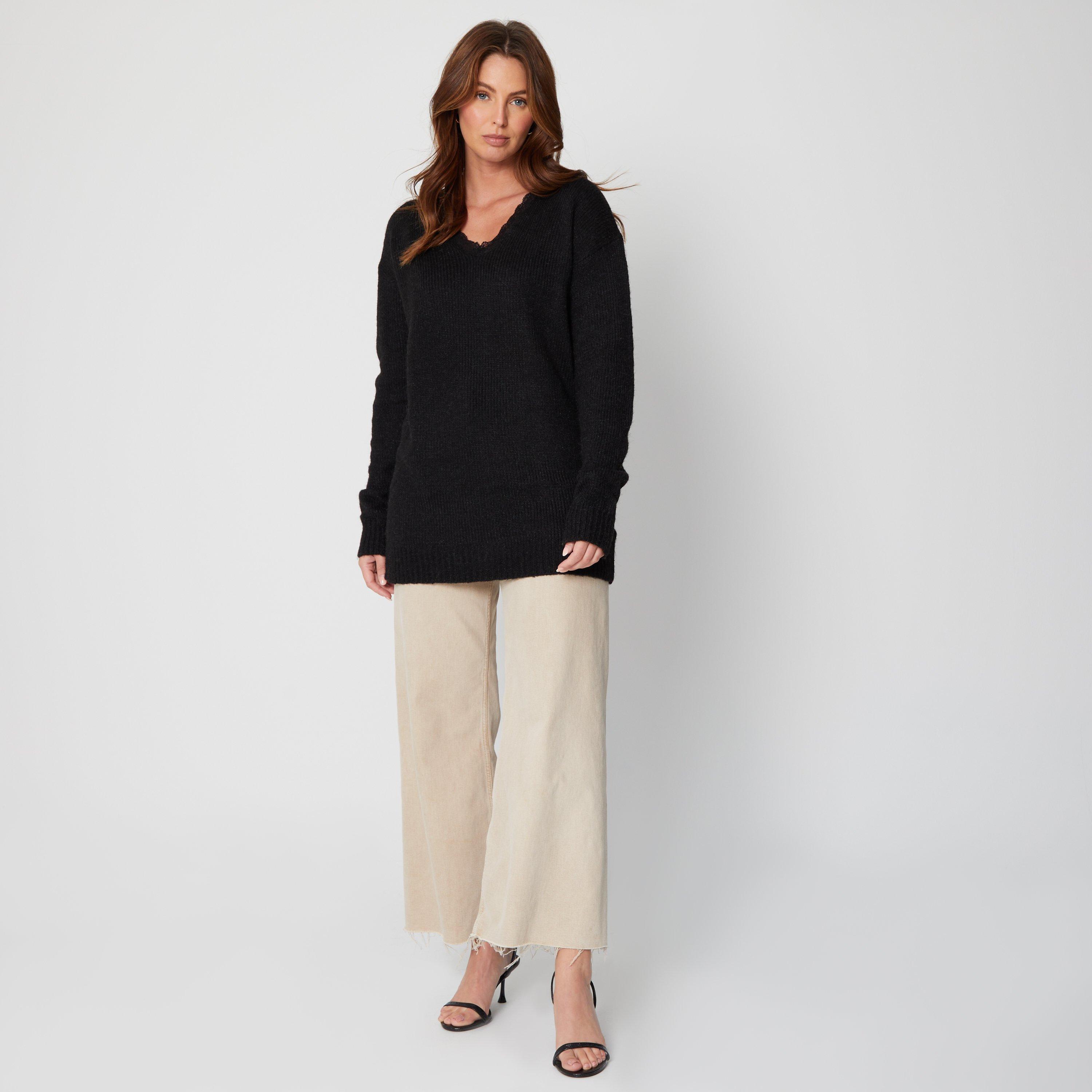 Be You Women's Lace Trim Brushed Crew Neck Jumper | FRASERS