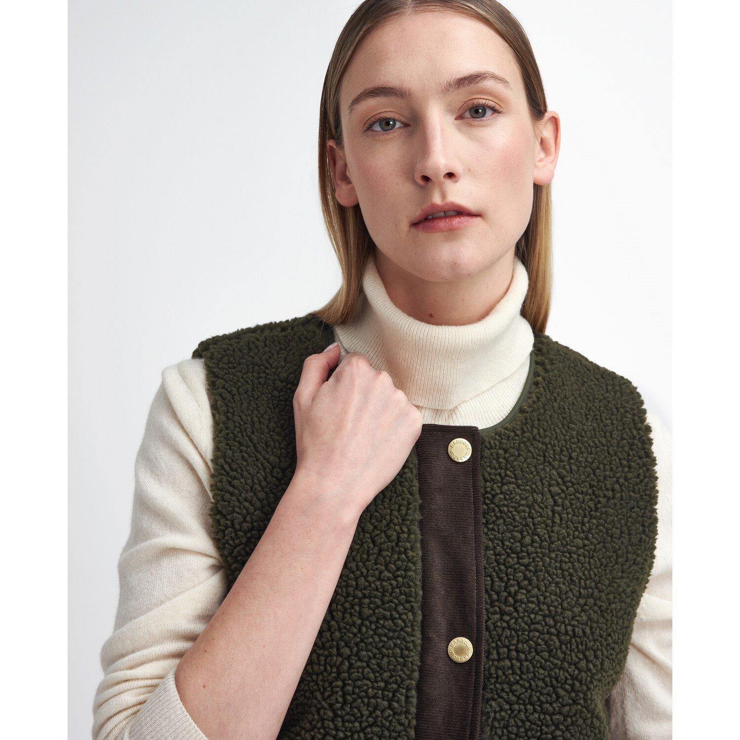 Barbour Women's Dulsie Teddy Fur Sleeveless Gilet | FRASERS
