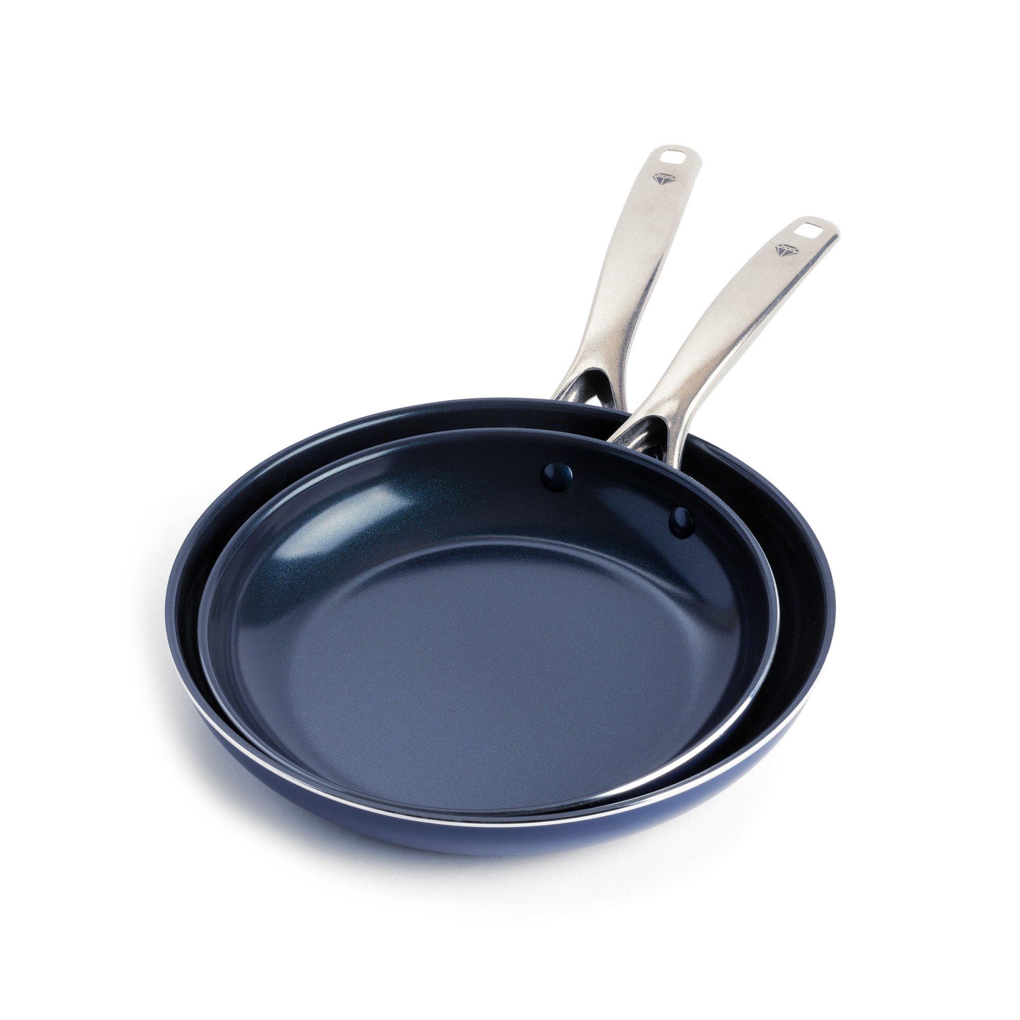 Blue Diamond Blue Diamond Frying Pan Set Ceramic Non-Stick Oven Safe 24 ...