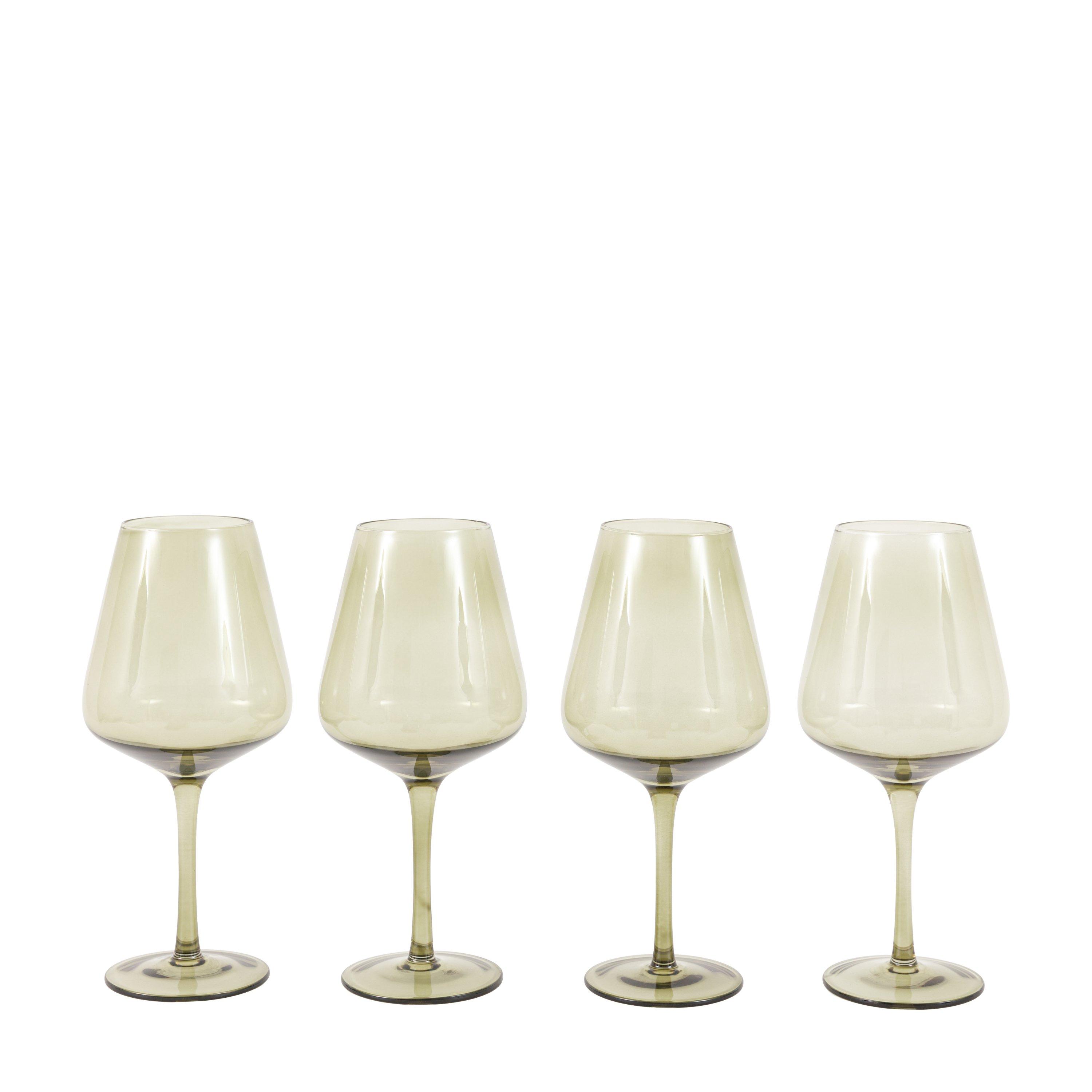 Gallery Wine Glass Smokey Green (4pk) | Sports Direct