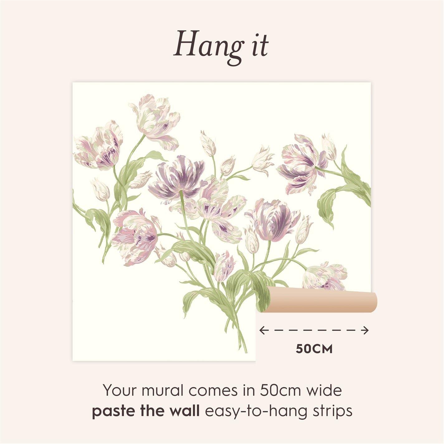 Laura Ashley Gosford Grape Fixed Size Mural | FRASERS
