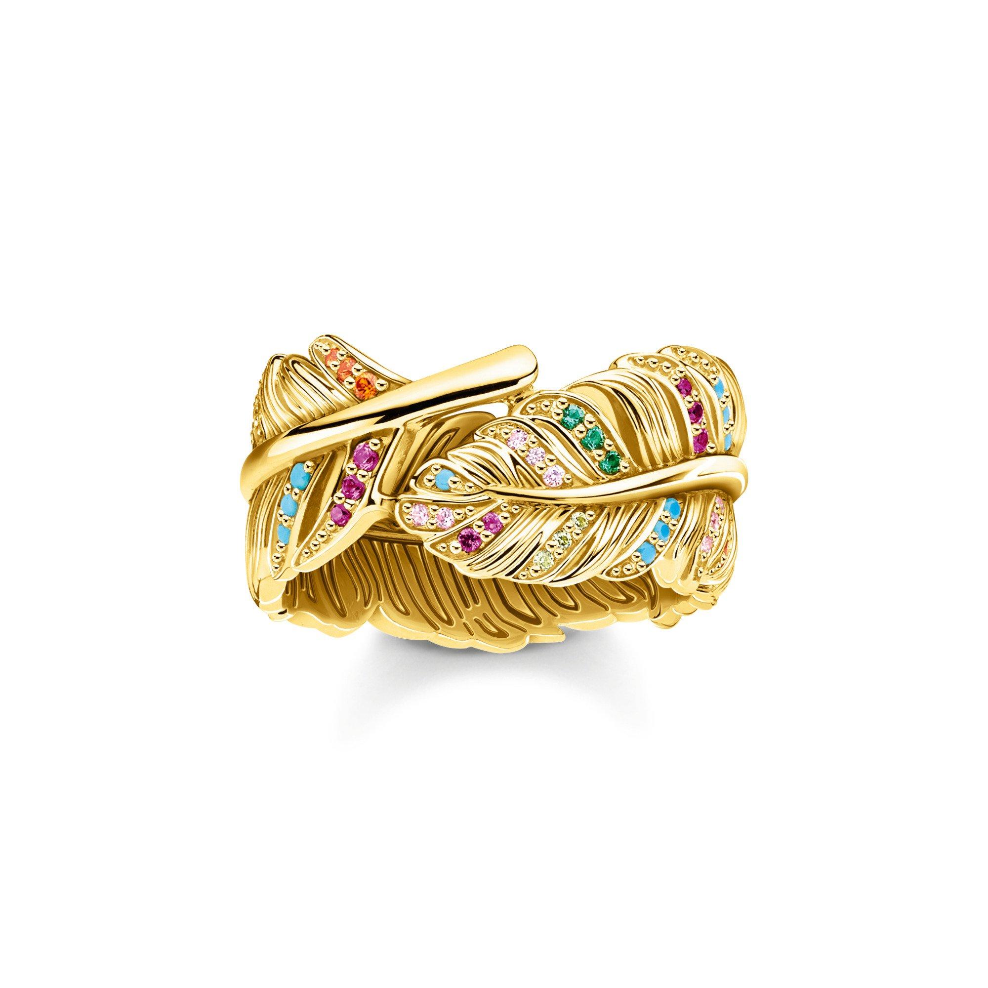 Thomas Sabo | Sabo Gold Plated Hummingbird Feather Ring | Band Rings | USC