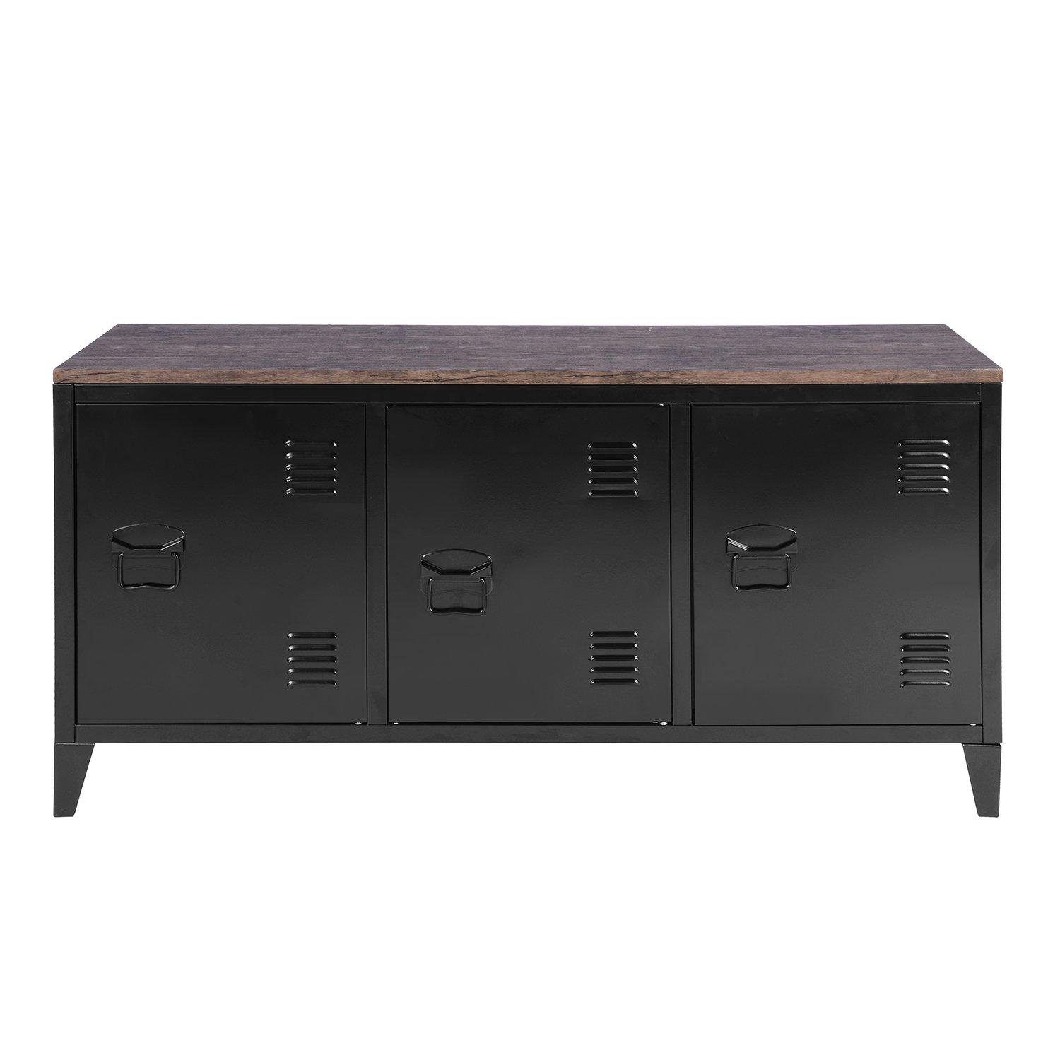 FurnitureR | Industrial Sideboard Cabinet with 3 Doors and Shelves 120. ...
