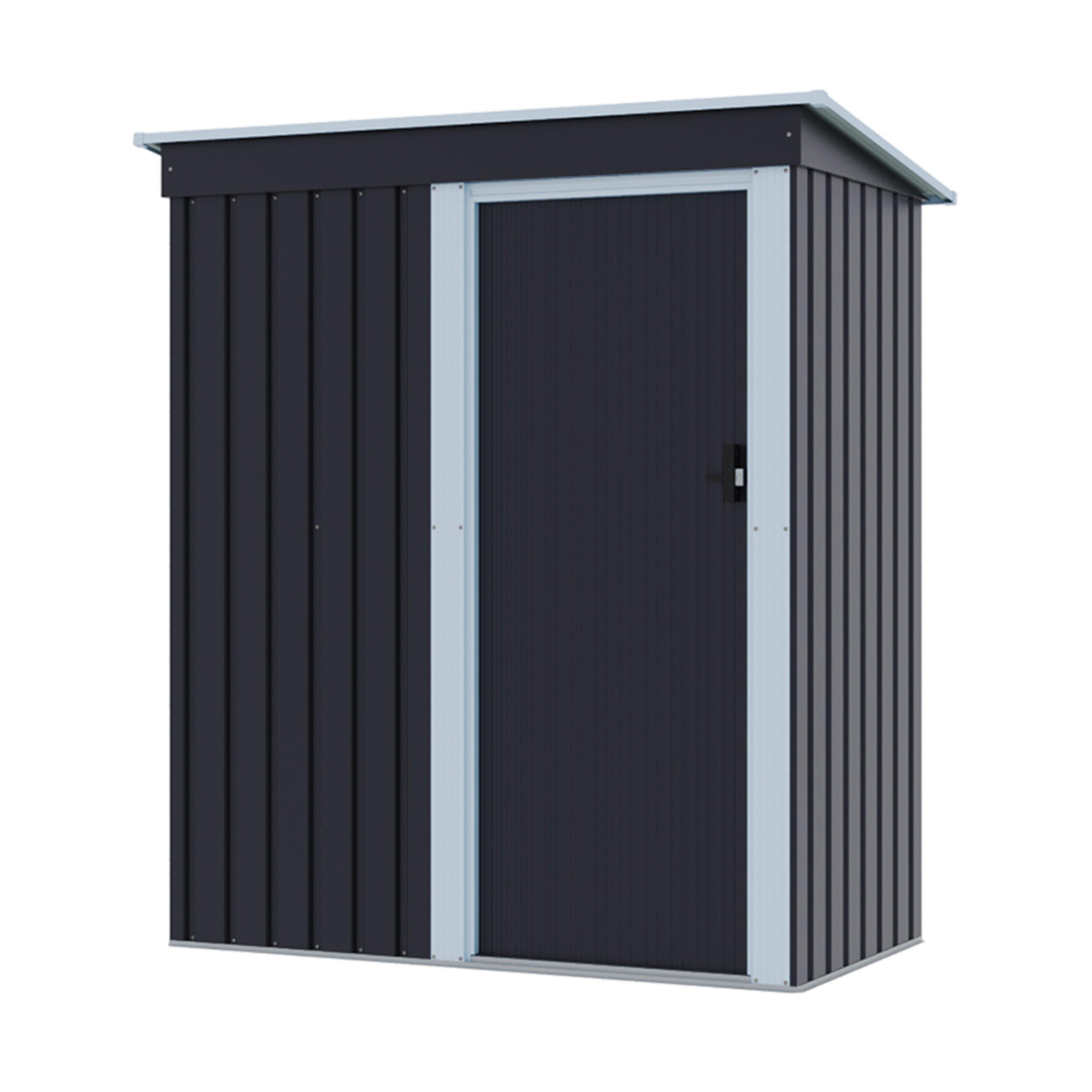 Breeins Metal Weatherproof Charcoal Black Storage Shed | FRASERS