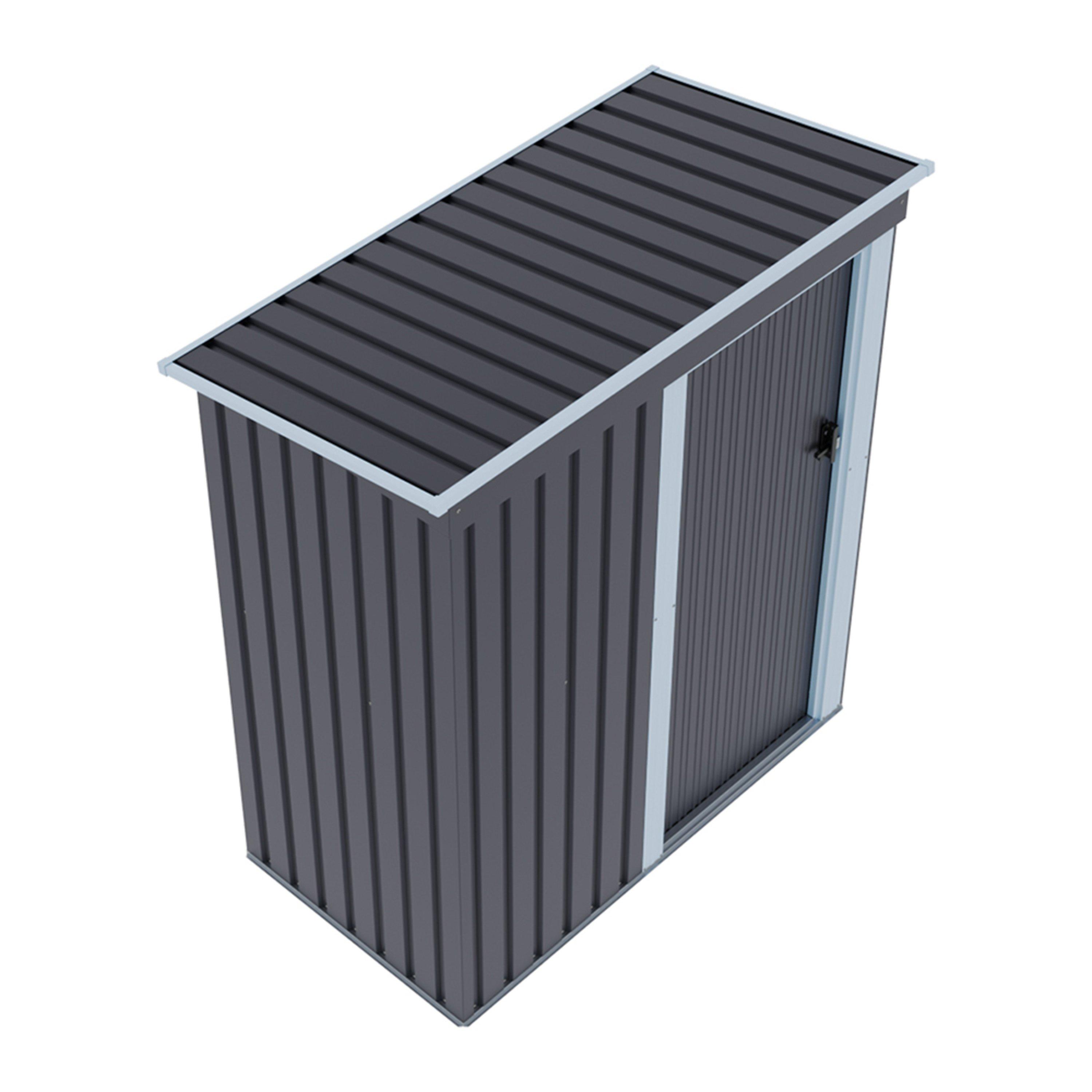 Breeins Metal Weatherproof Charcoal Black Storage Shed | FRASERS