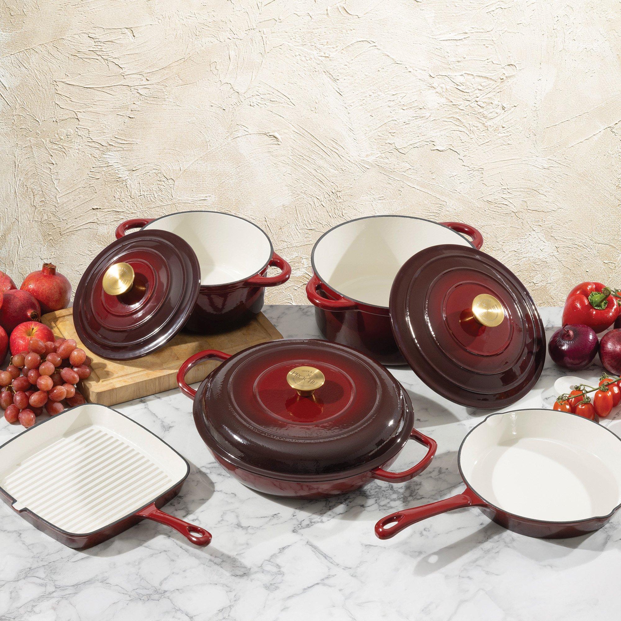 Prochef 25CM CAST IRON DEEP TEAL ROUND FRYPAN | FRASERS