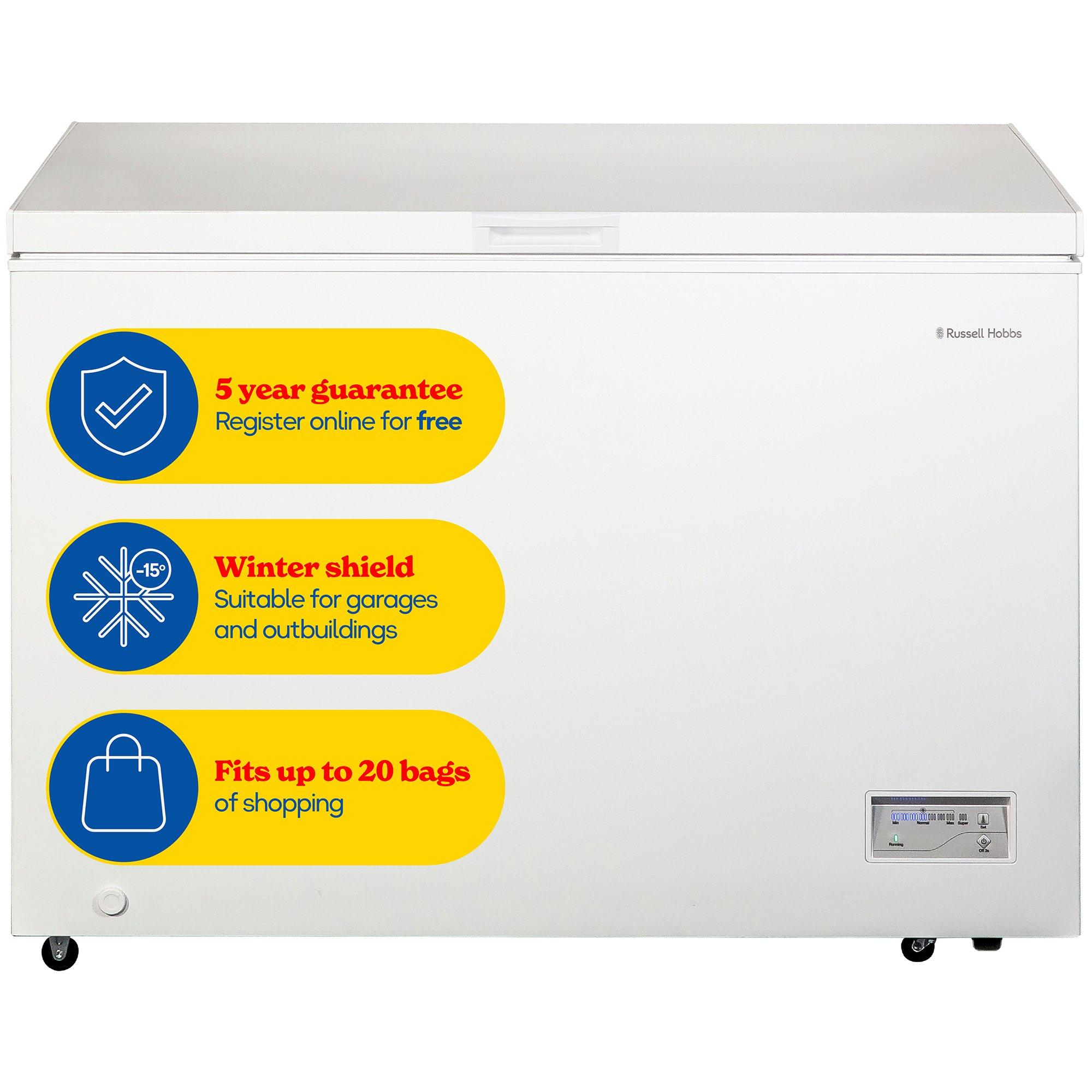 Russell Hobbs RH300CF201W 300L Chest Freezer in White | FRASERS