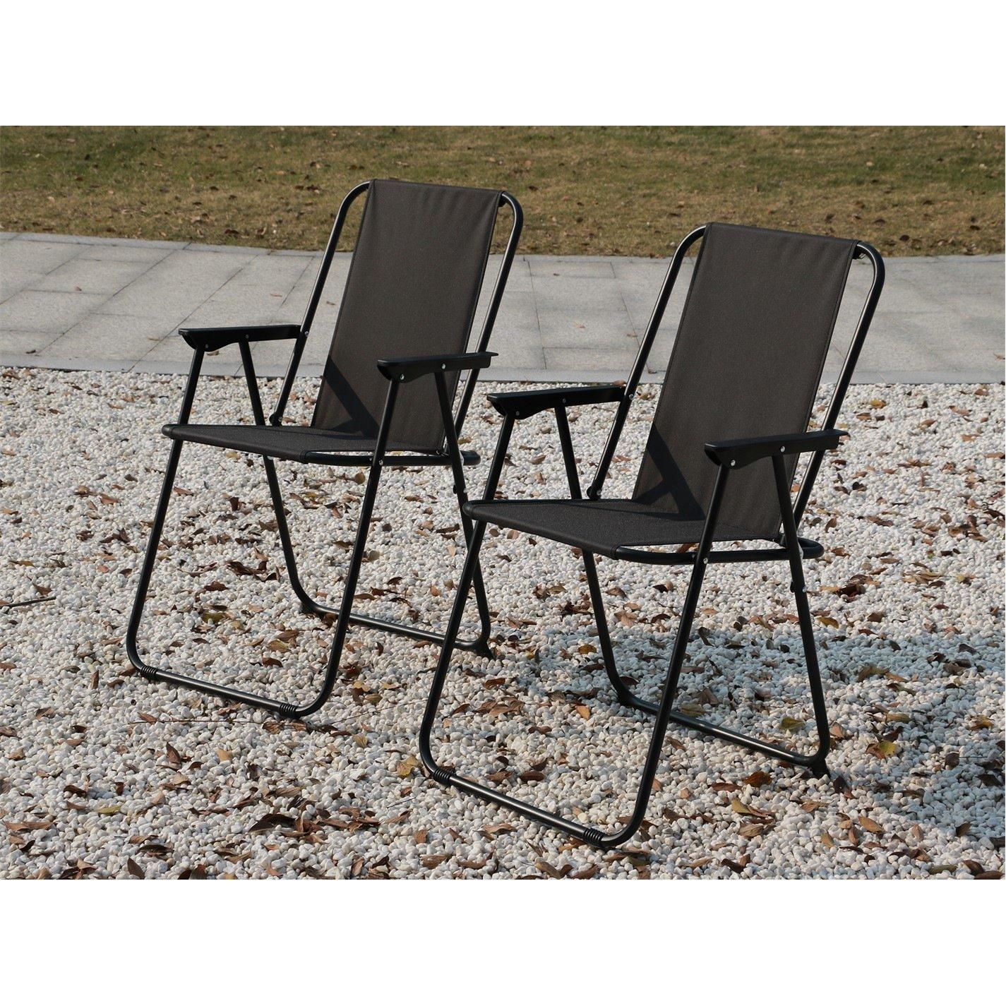 Linea | Studio Pair of Oxford Folding Patio Chairs | Garden Chairs ...