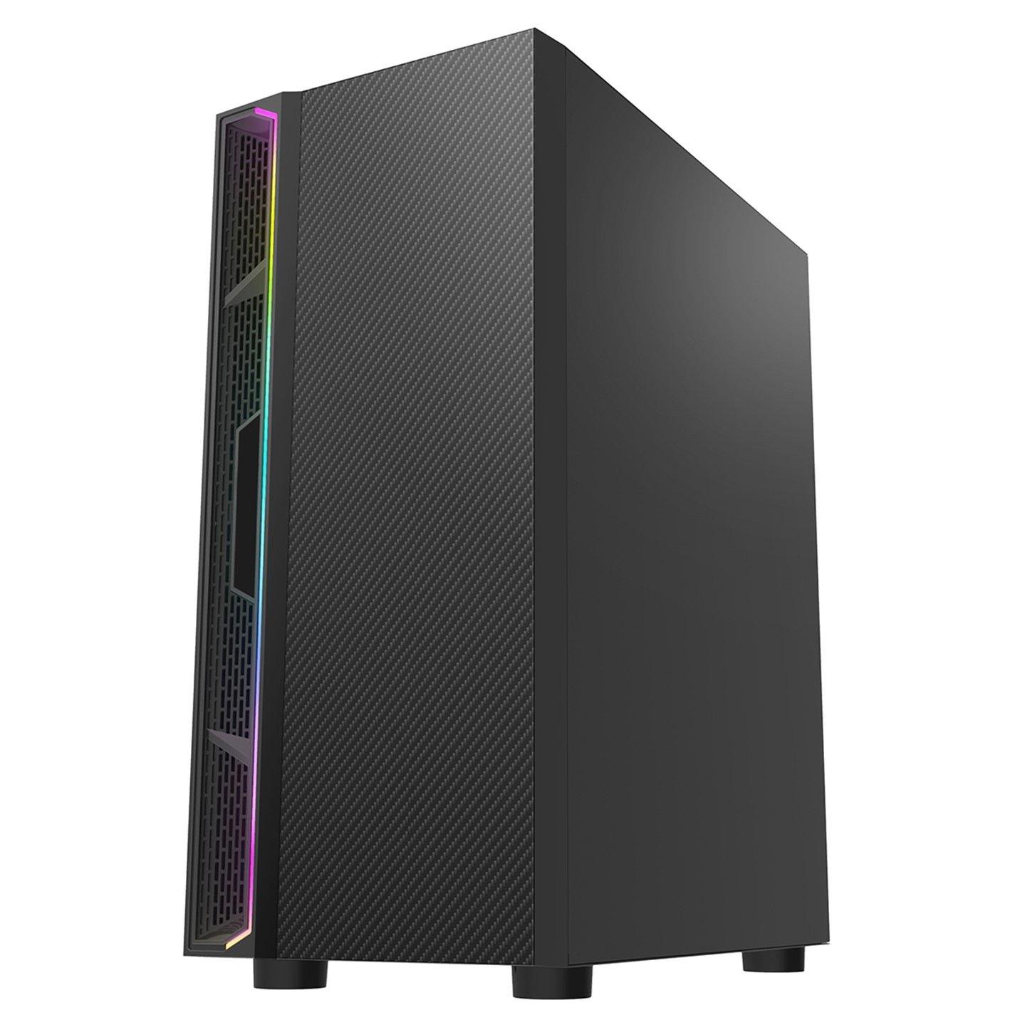 CiT | Galaxy Mid Tower ATX Gaming PC Case with LED Strip + Fan - Black ...
