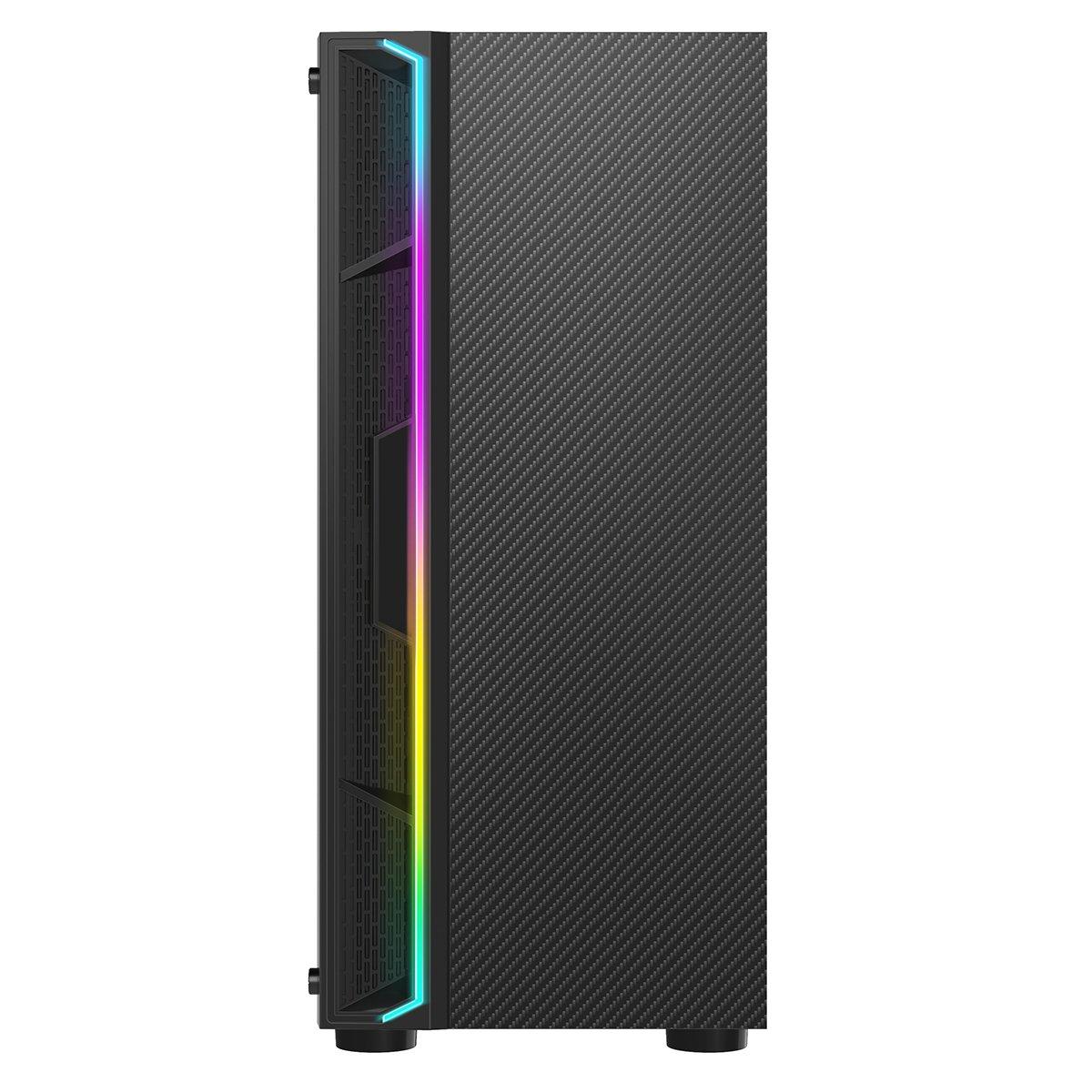 CiT | Galaxy Mid Tower ATX Gaming PC Case with LED Strip + Fan - Black ...
