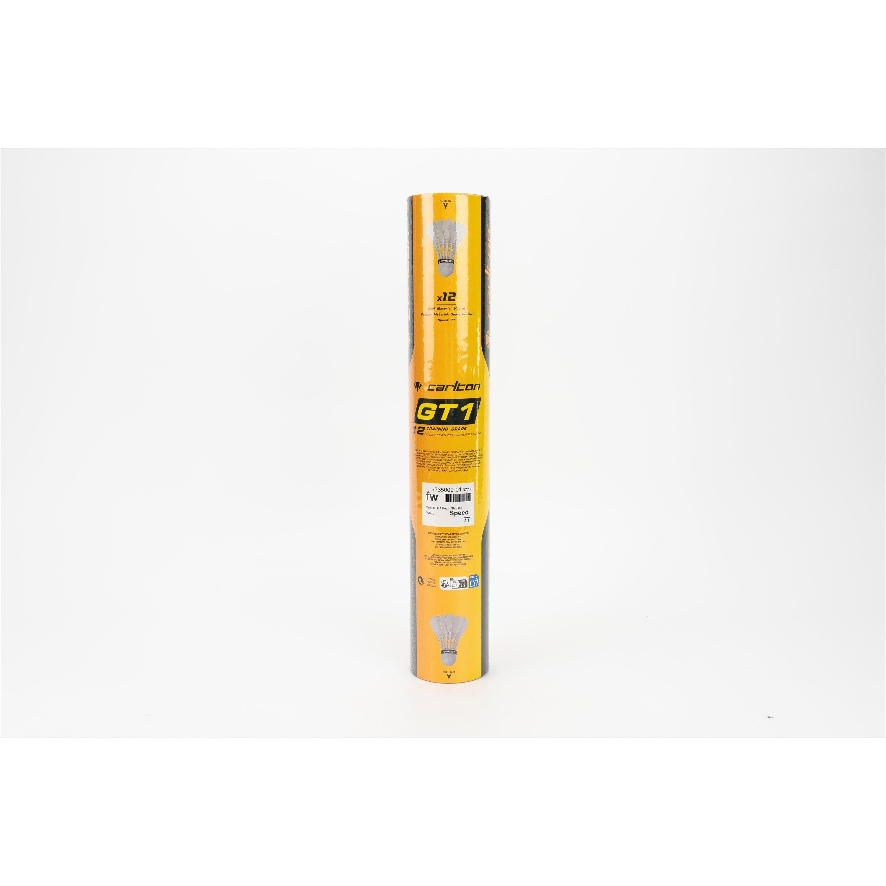 Carlton GT1 Natural Goose Feather Medium Speed 12 Pack Shuttlecocks ...