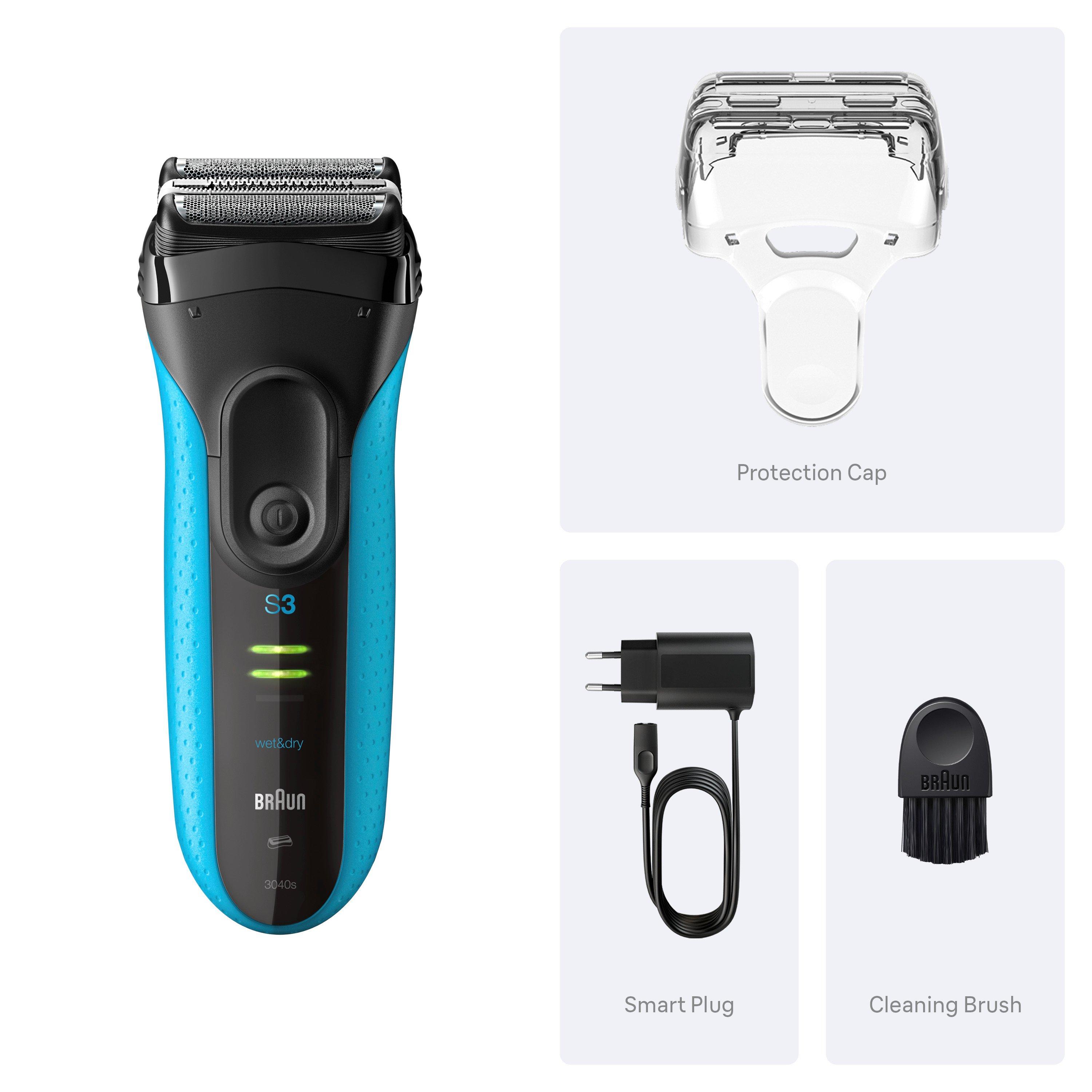 Braun Braun Series 3+ Electric Shaver 3040S Blue | FRASERS