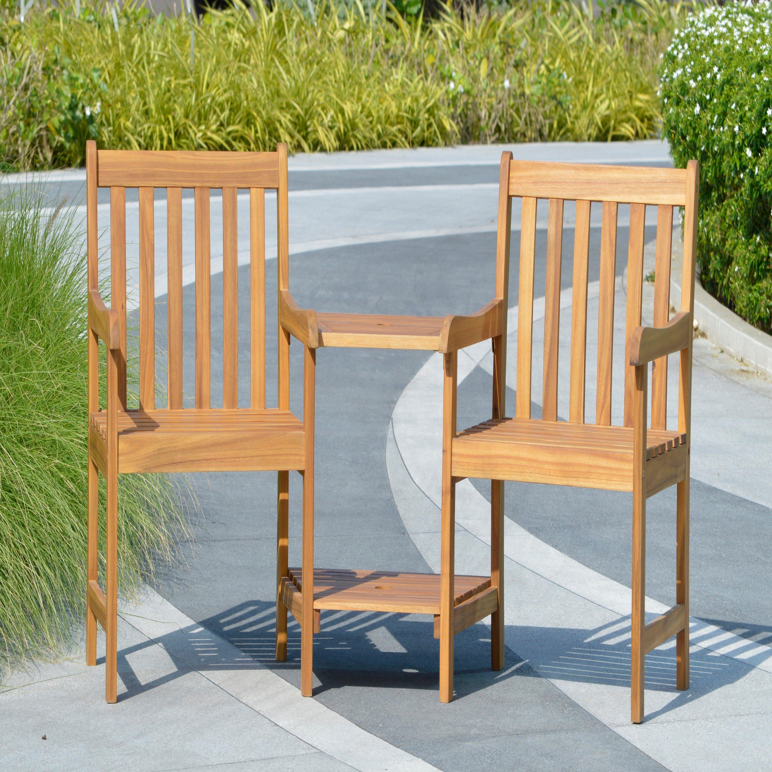 Linea | Studio Siena Acacia Wood Love Seat | Garden Benches | FRASERS