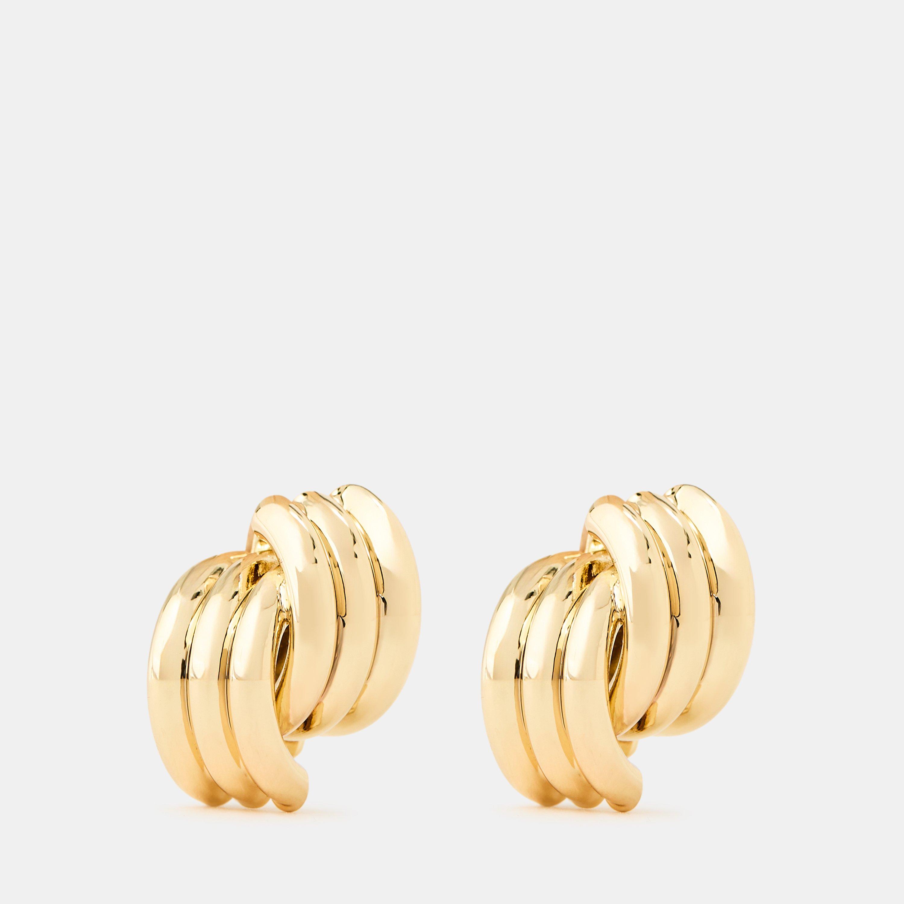 Anine Bing | Womens Crossover Ribbed Earrings | Hoop Earrings | FRASERS