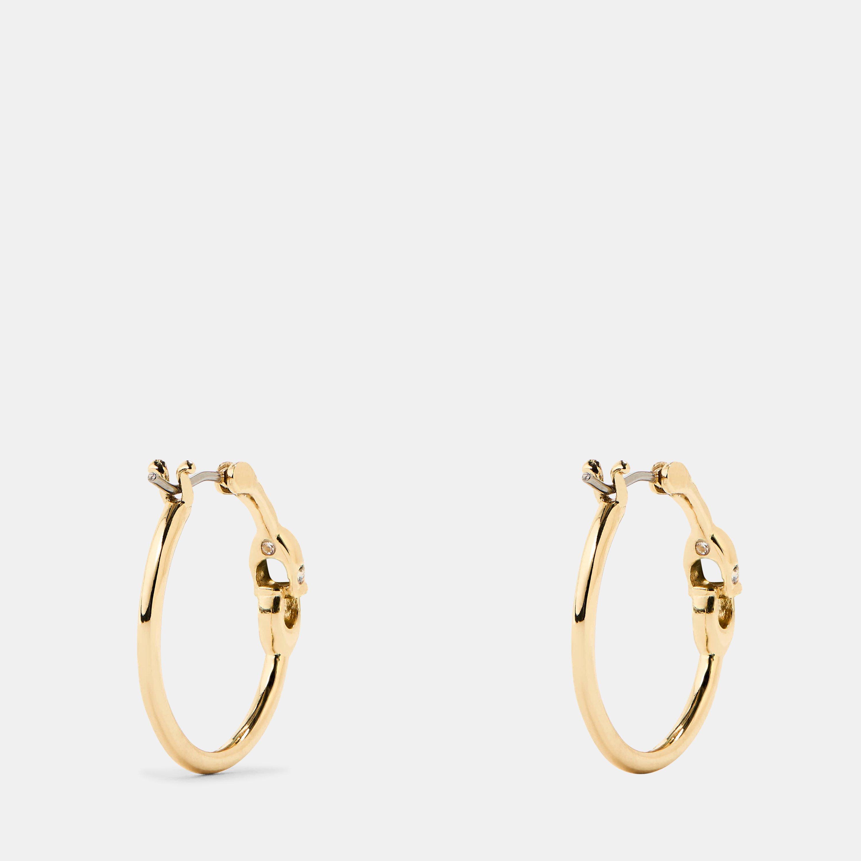 Coach Jewellery | Women's Round Silver Hoop Earrings | Hoop Earrings | USC