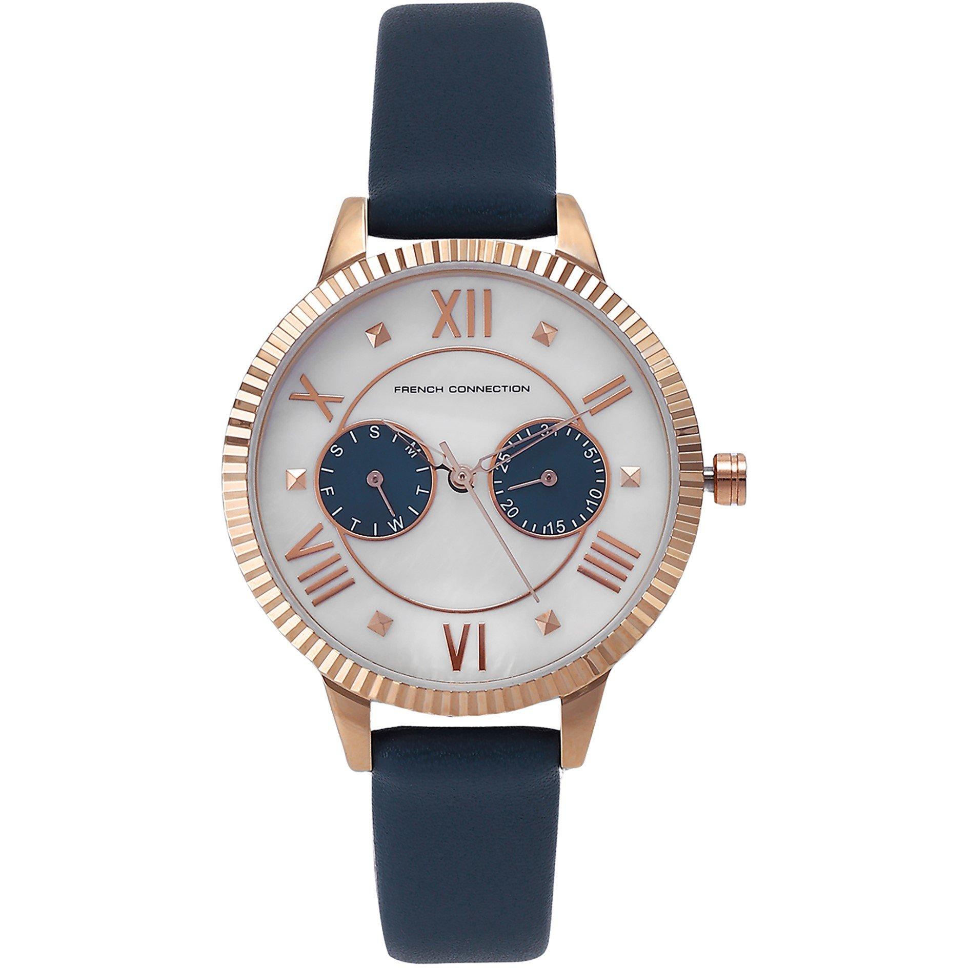 French Connection | French Connection White MOP Dial with Royal Blue ...