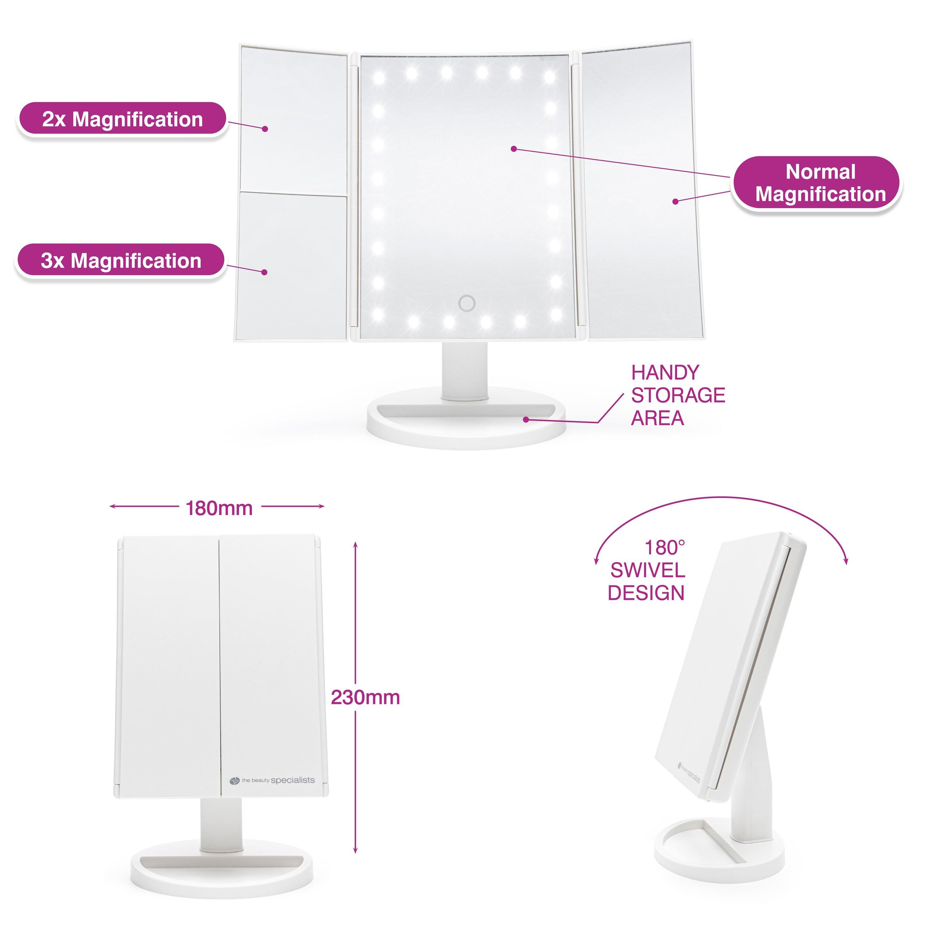 Rio | 24 LED Touch Dimmable 3 Way Makeup Mirror with | Makeup Mirror ...