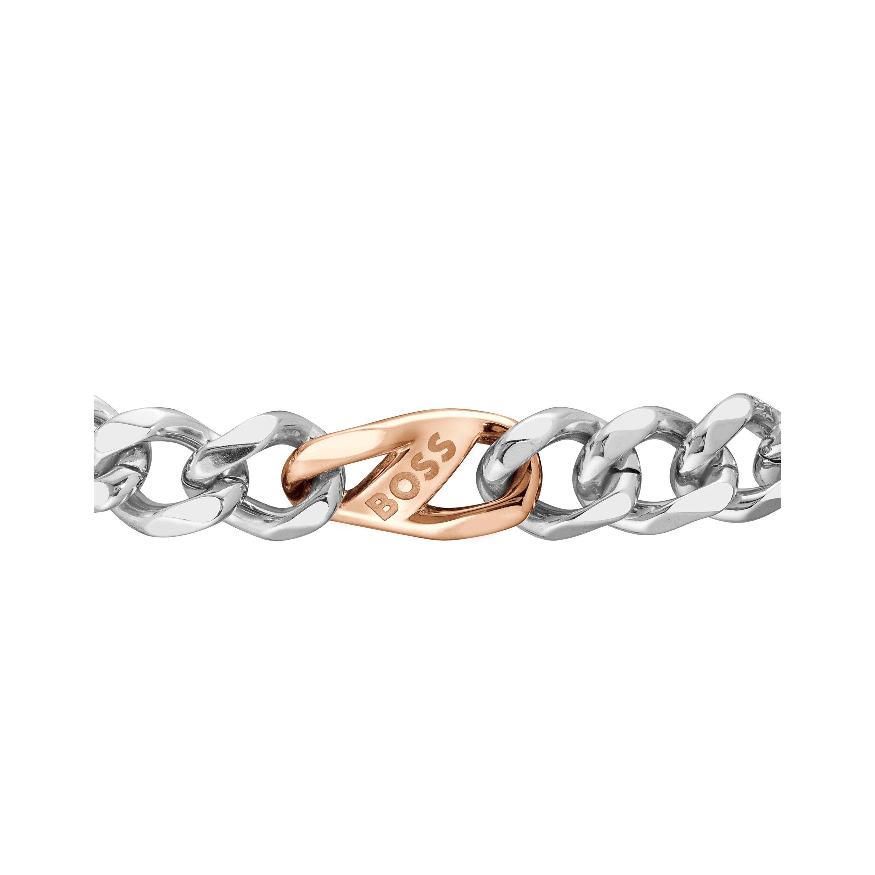 Boss Jewellery Men's Rian Stainless Steel Figaro Magnetic Chain ...