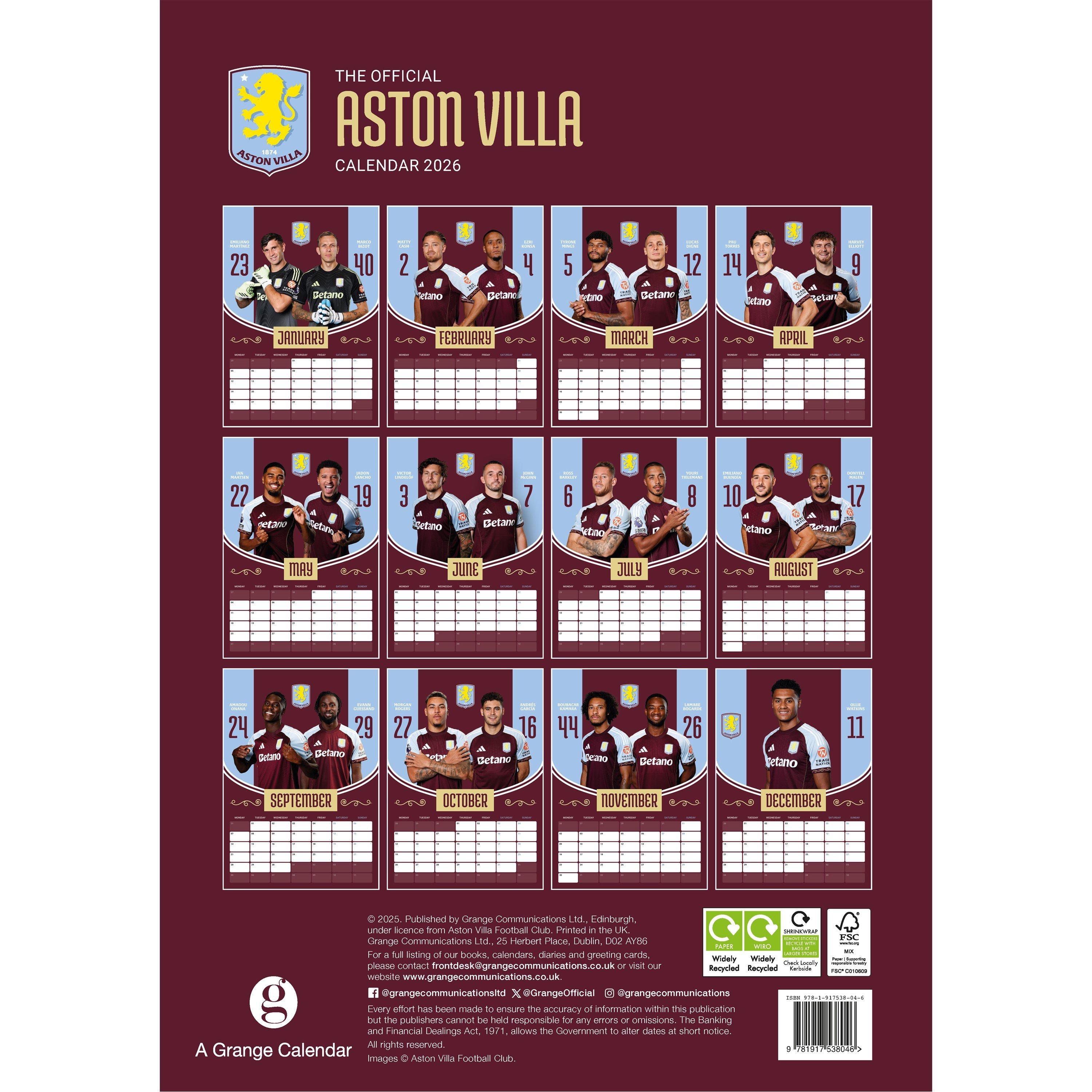 Grange | Wanderers 2026 Calendar | Calendars | FRASERS