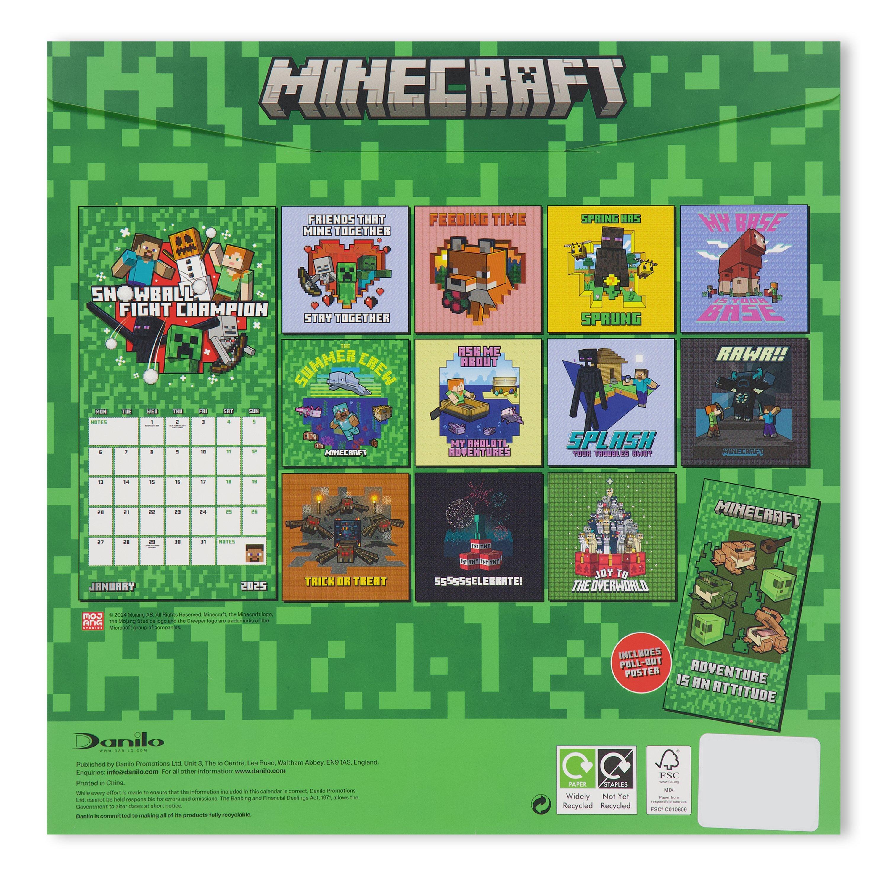 Minecraft | 2025 Calendar | Calendars | FRASERS