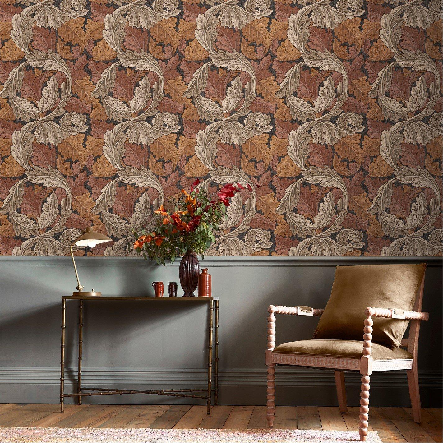 William Morris at Home Acanthus Burnt Orange Wallpaper | FRASERS
