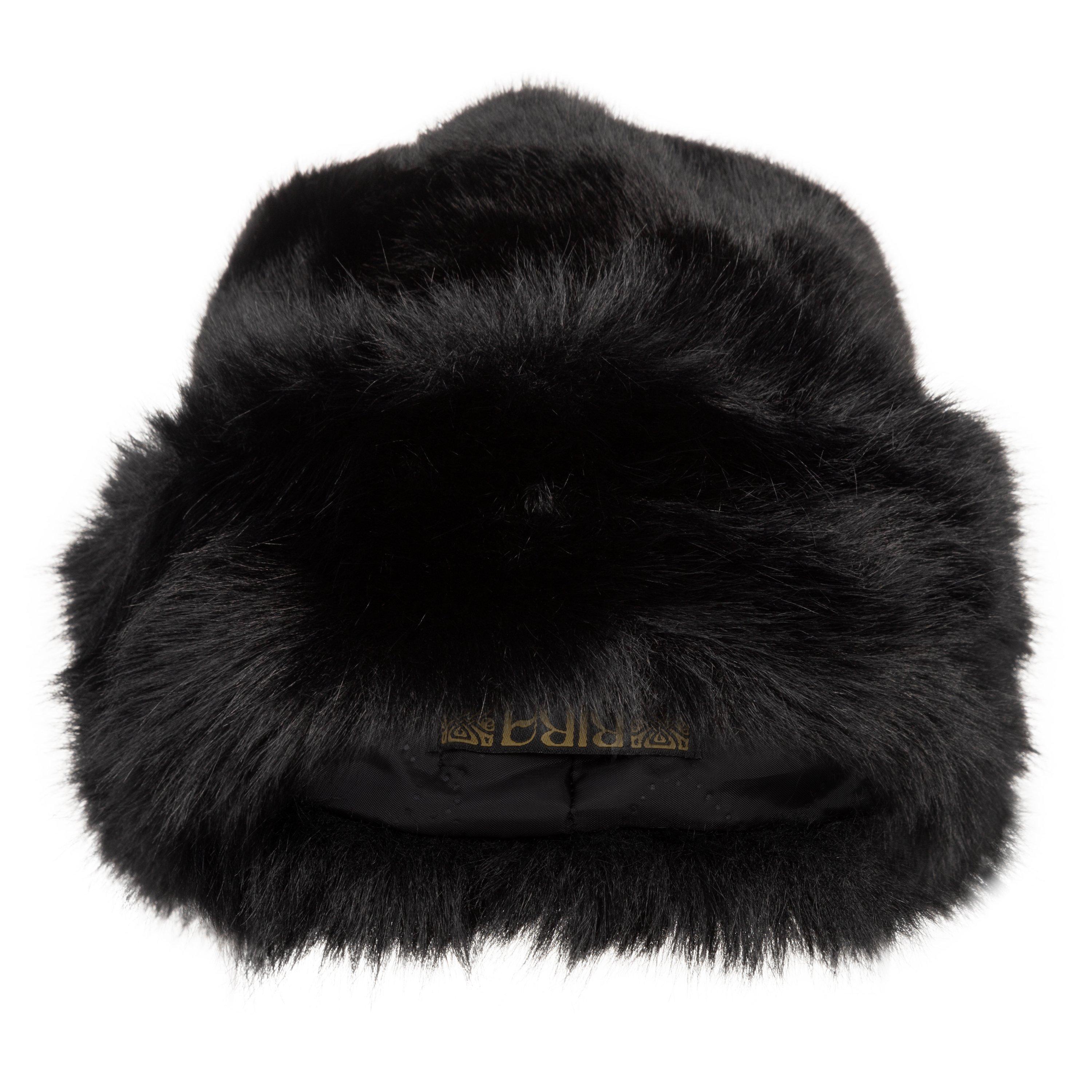 Girls black fur hat store