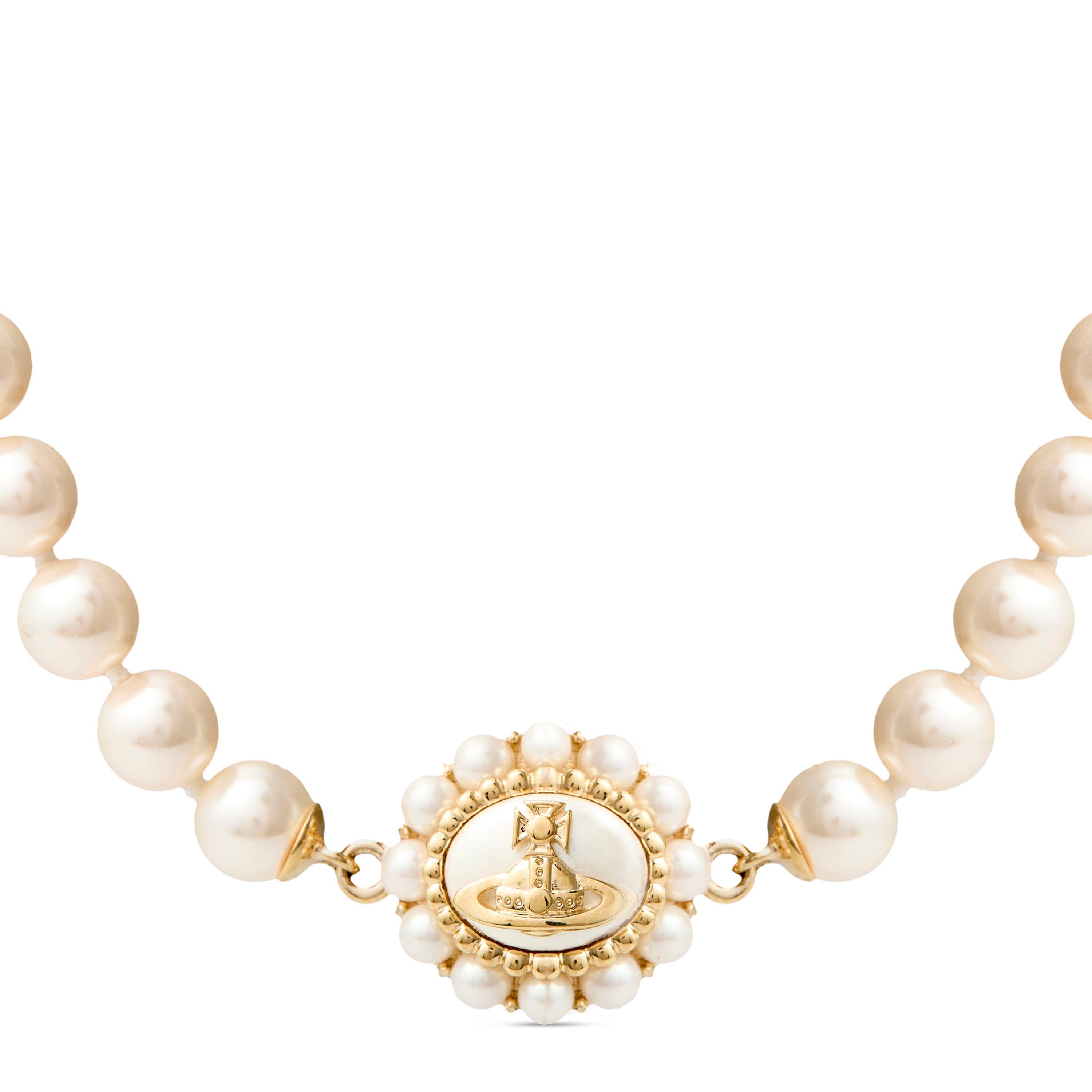 Vivienne westwood gold orb pearl necklace store