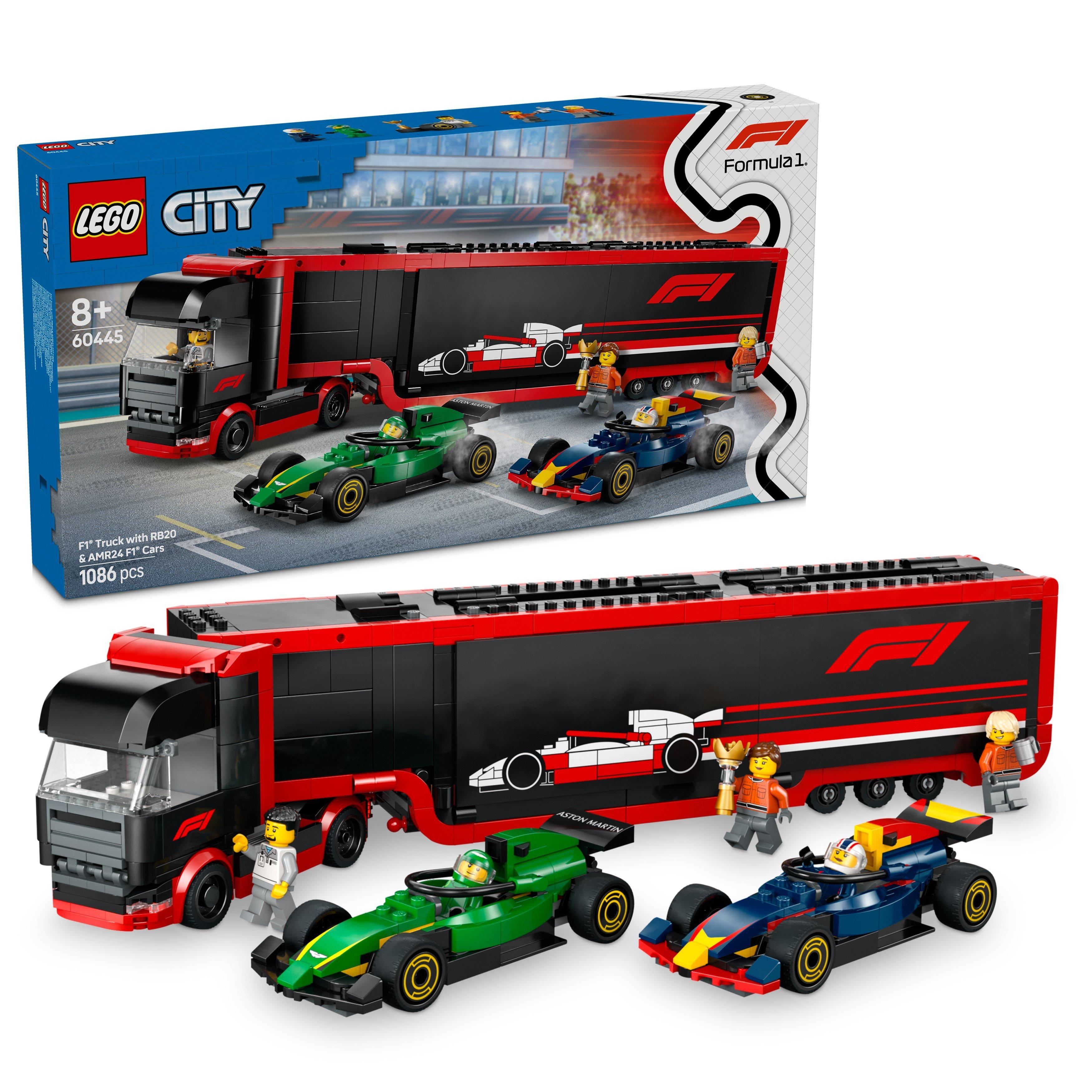 LEGO | LEGO LEGO City F1 Truck with RB20 & AMR24 F1 Cars 60445 | Lego ...