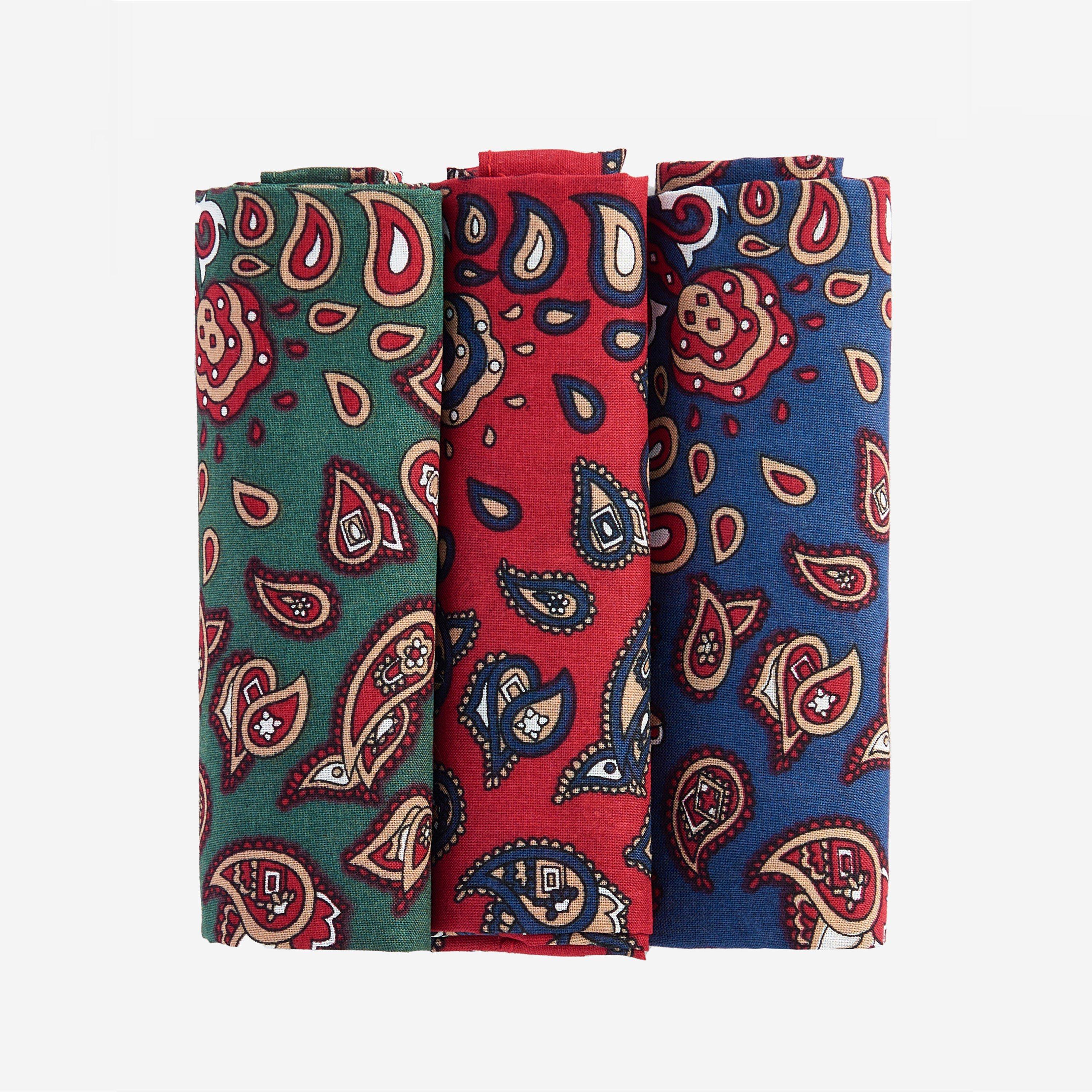 Barbour | Men's Paisley Cotton 3-Pack Handkerchiefs | Handkerchiefs ...