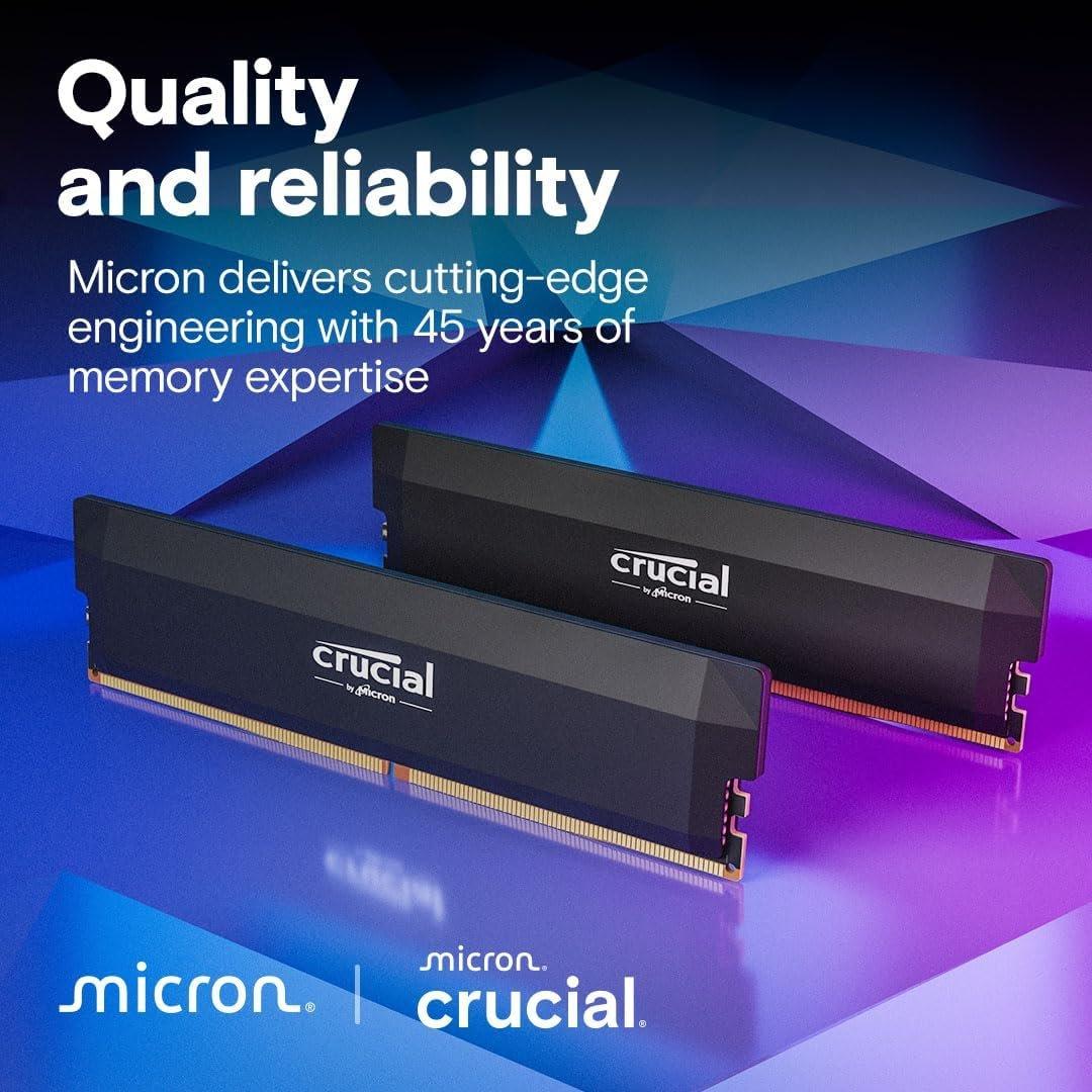 Crucial Technology Pro DDR5-6400 CL40 64GB Kit (32GBx2) UDIMM: OC ...