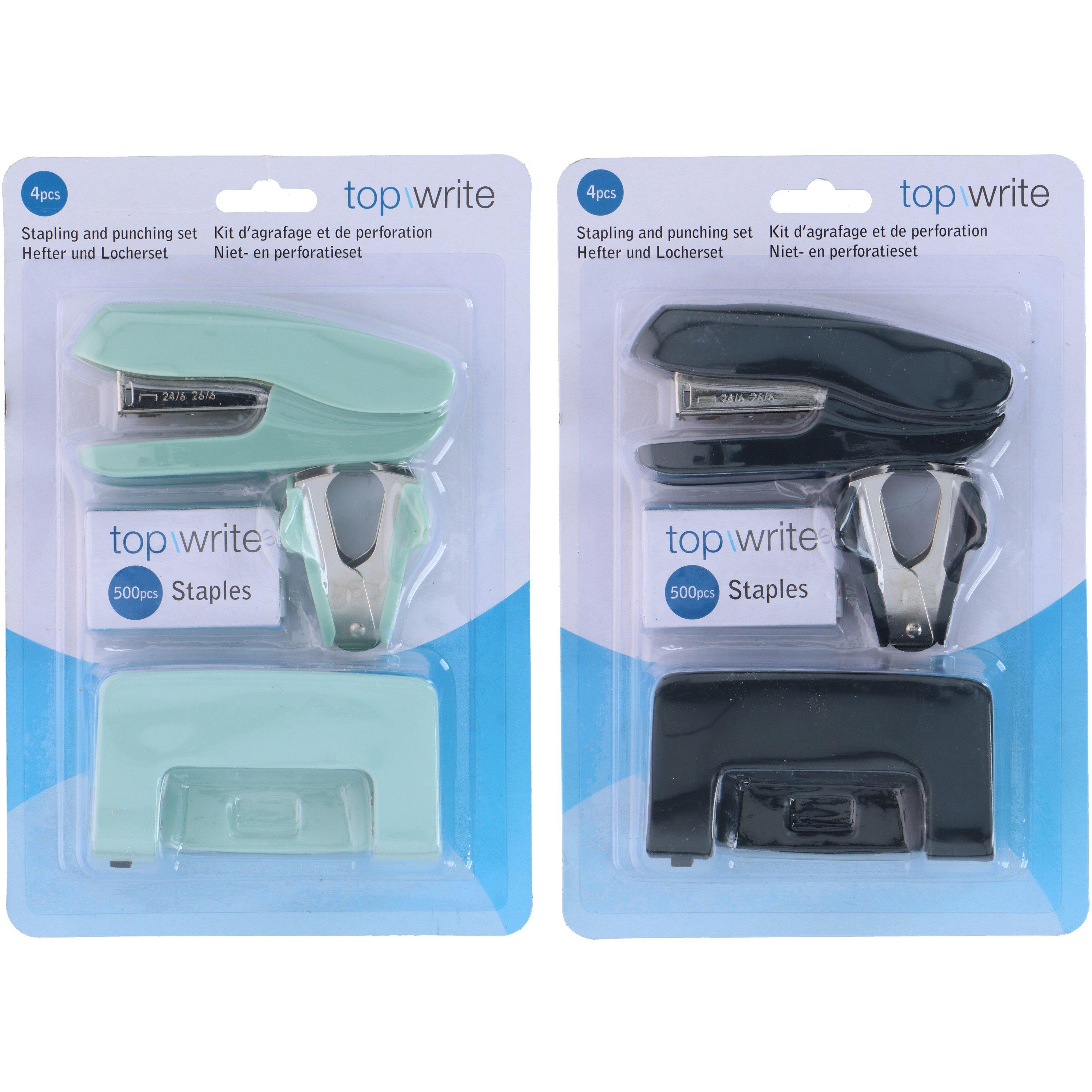 Edco TOPWRITE Stapler And Hole Punch Set | Sports Direct