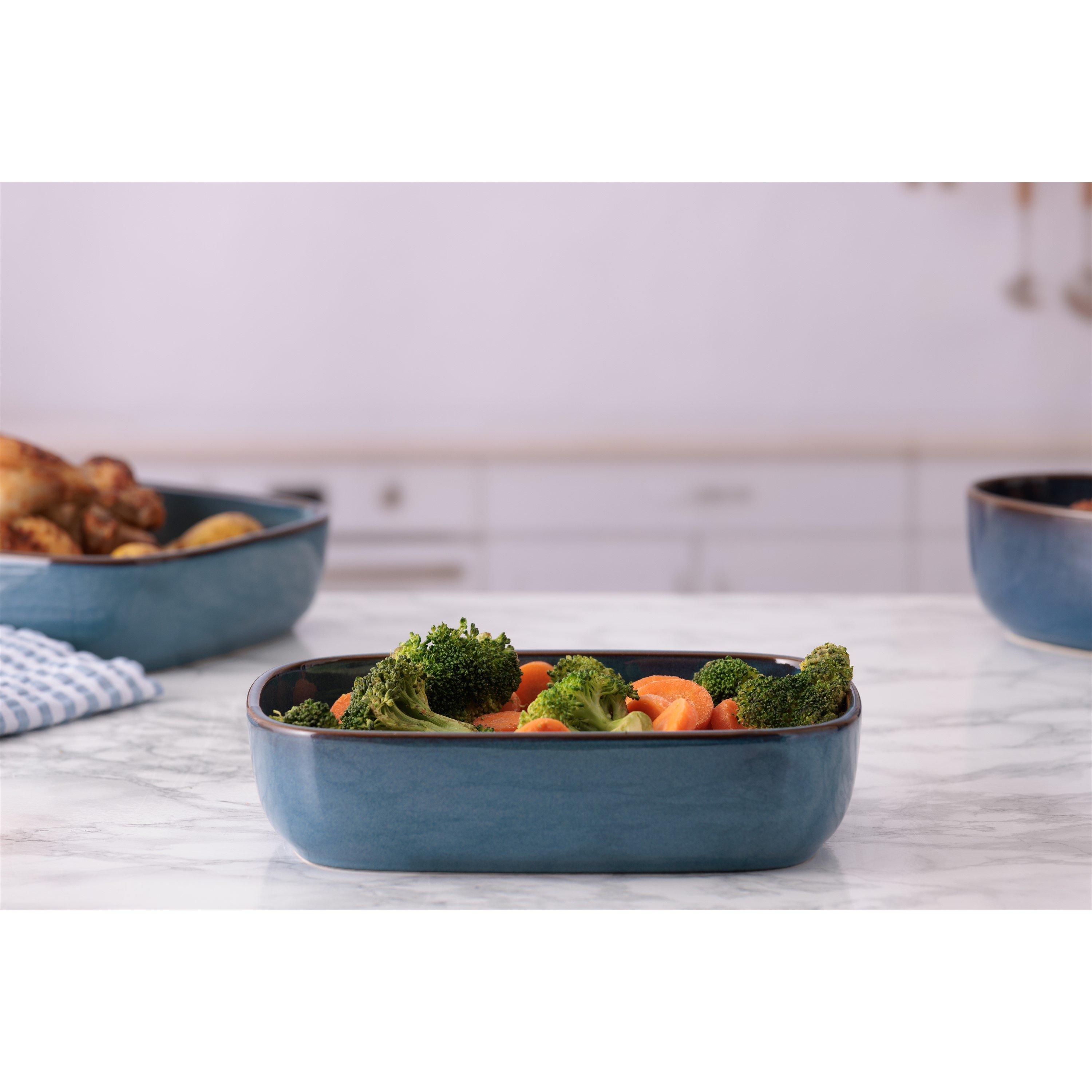 Mason Cash Reactive blue rectangle dish 23X17.5X5.5CM | FRASERS