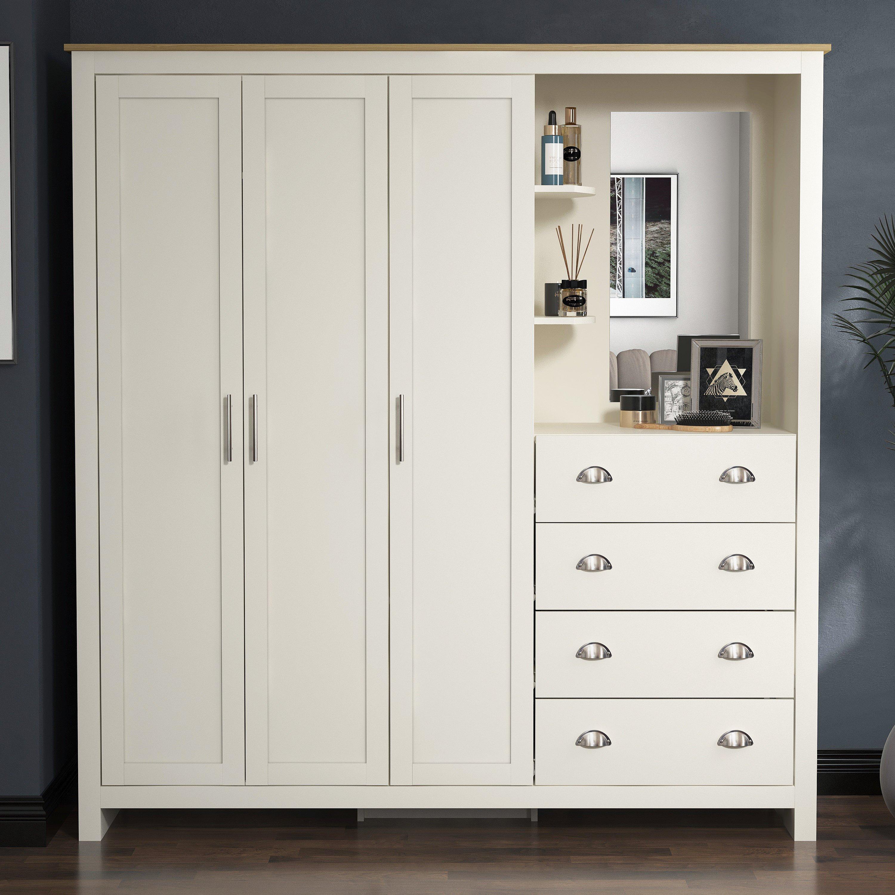 Homelife Lancaster 4 Drawer Wardrobe Combi Unit Kleiderschranke Sports Direct