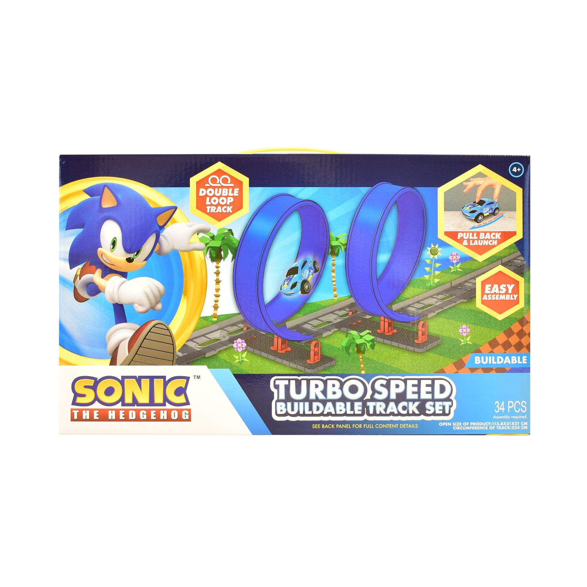Sonic the Hedgehog The Hedgehog Turbo Speed Buildable Track Set 34pc ...