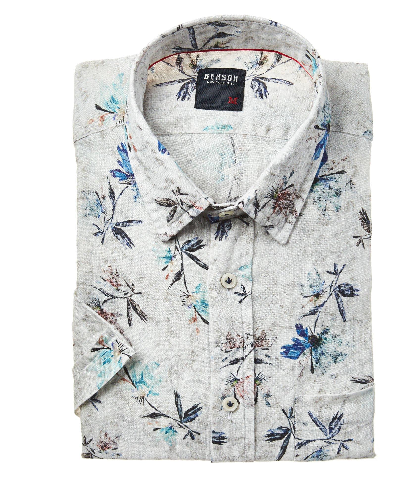 Benson Short-Sleeve Printed Linen Shirt | Casual Shirts | Harry Rosen