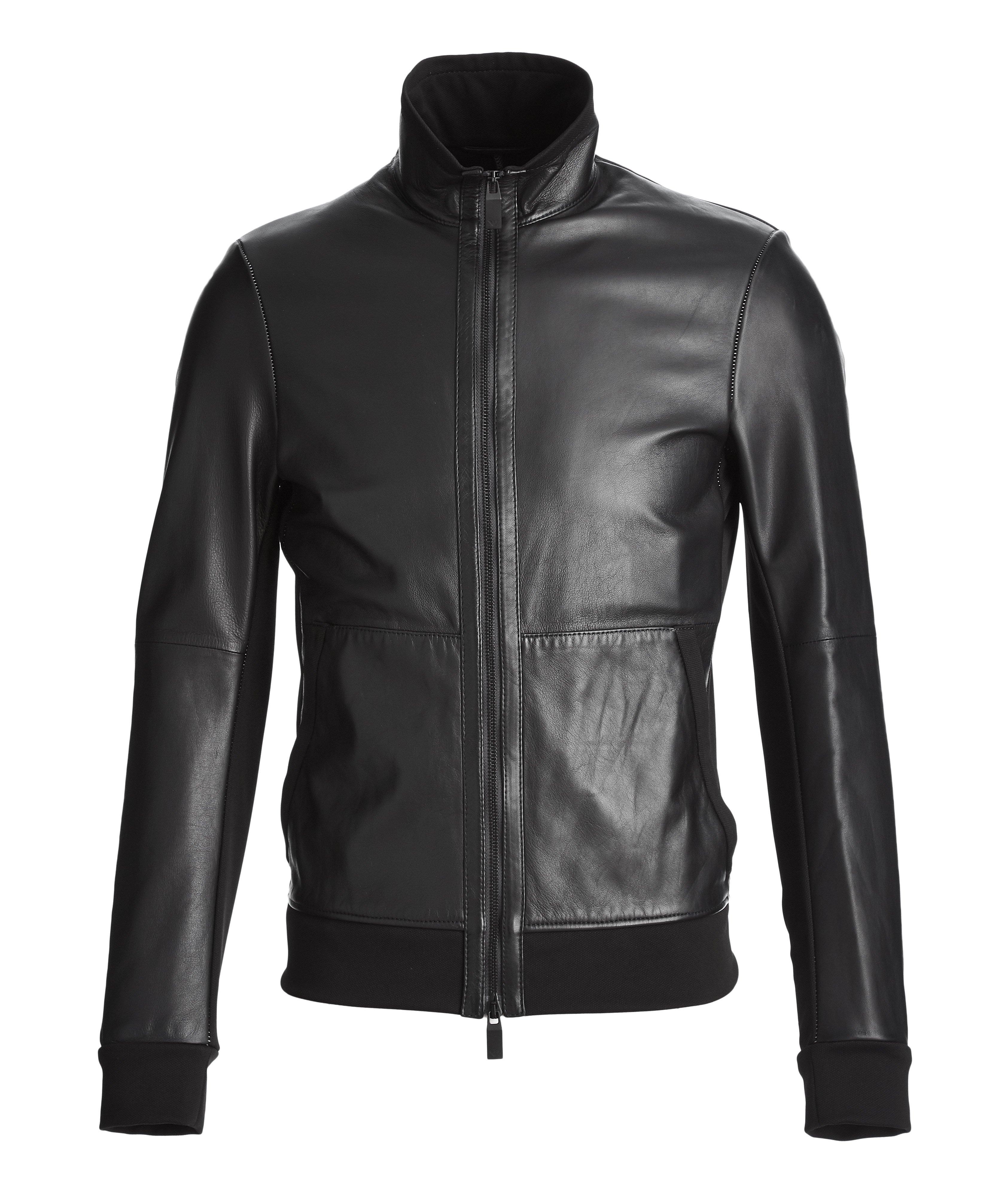 Emporio Armani Leather Bomber Jacket | Leather | Harry Rosen
