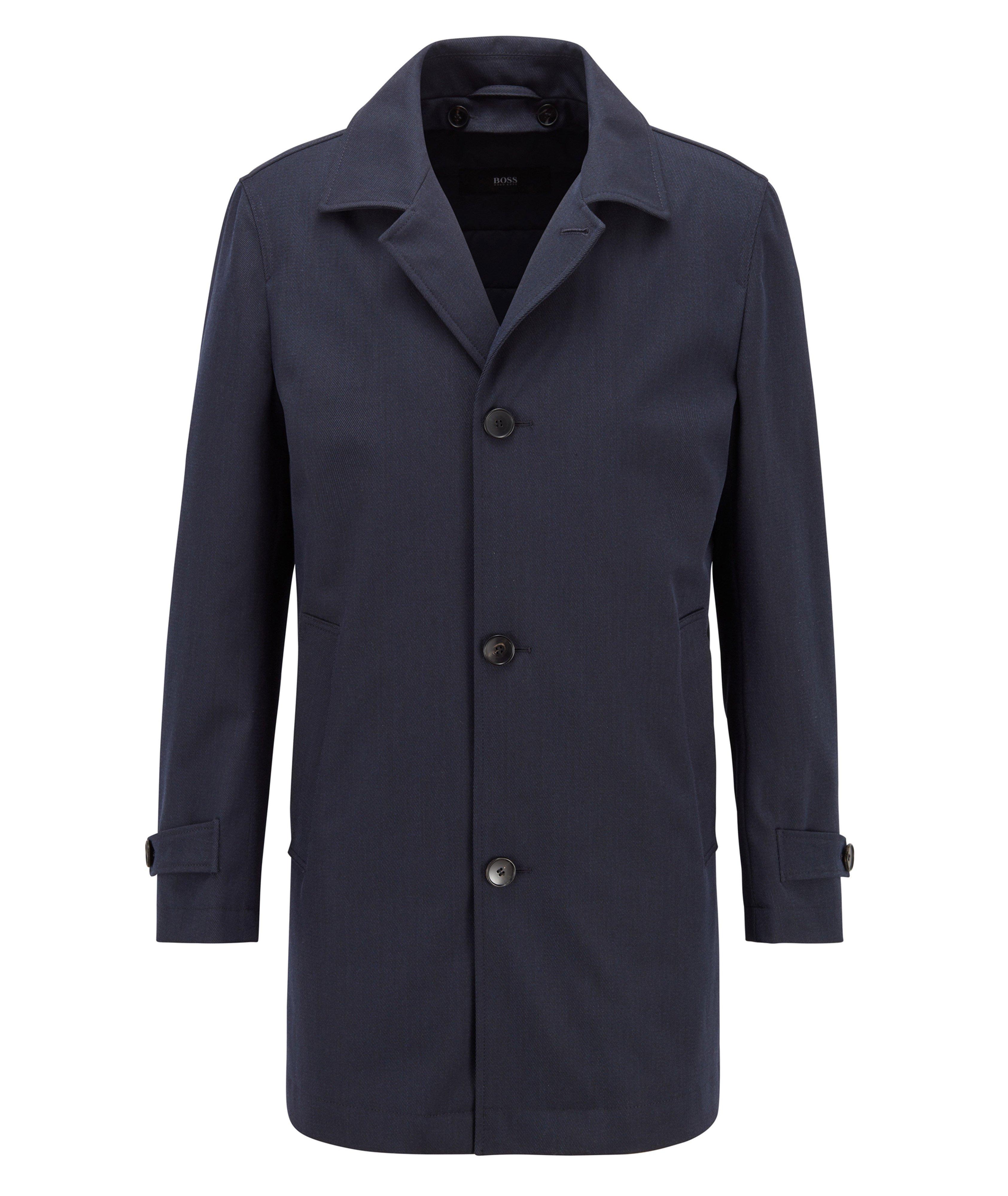 BOSS Water-Repellent Wool-Cotton Coat | Coats | Harry Rosen
