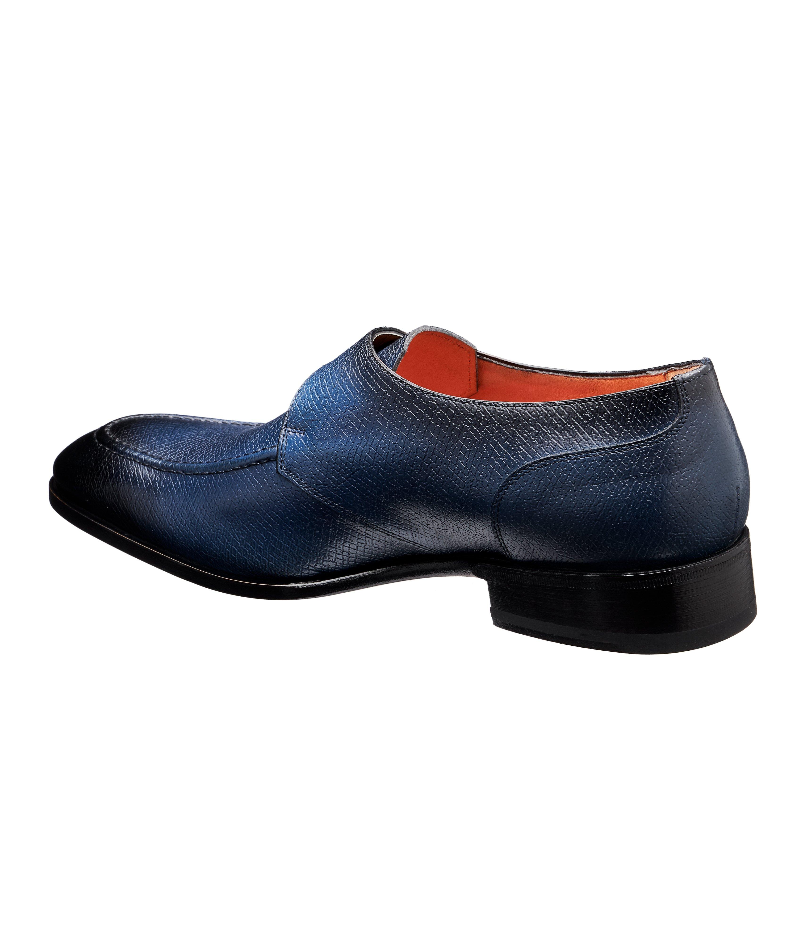 Santoni Textured Leather Monk-Straps | Dress Shoes | Harry Rosen
