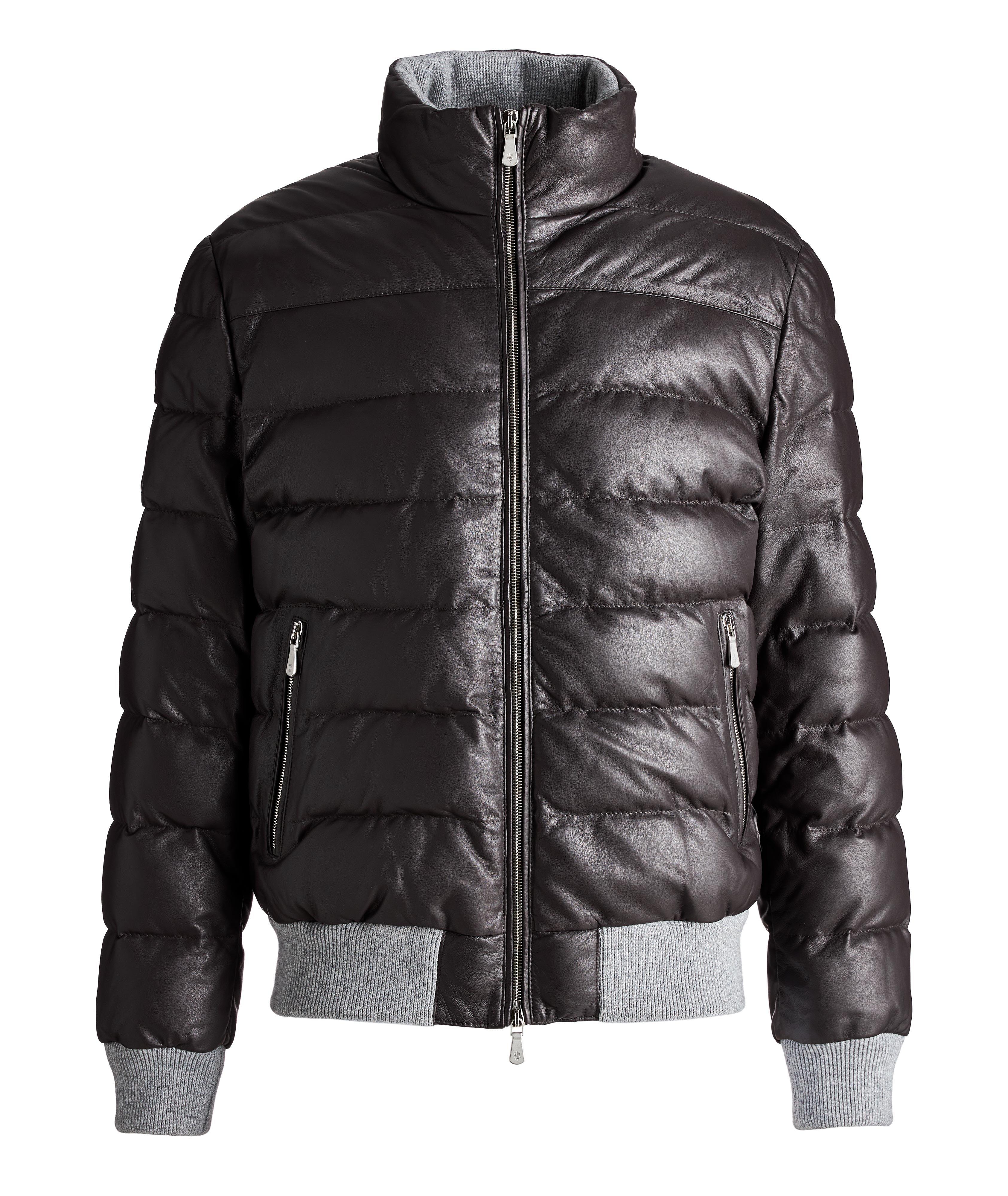 Eleventy Padded Nappa Leather Bomber Jacket | Leather | Harry Rosen
